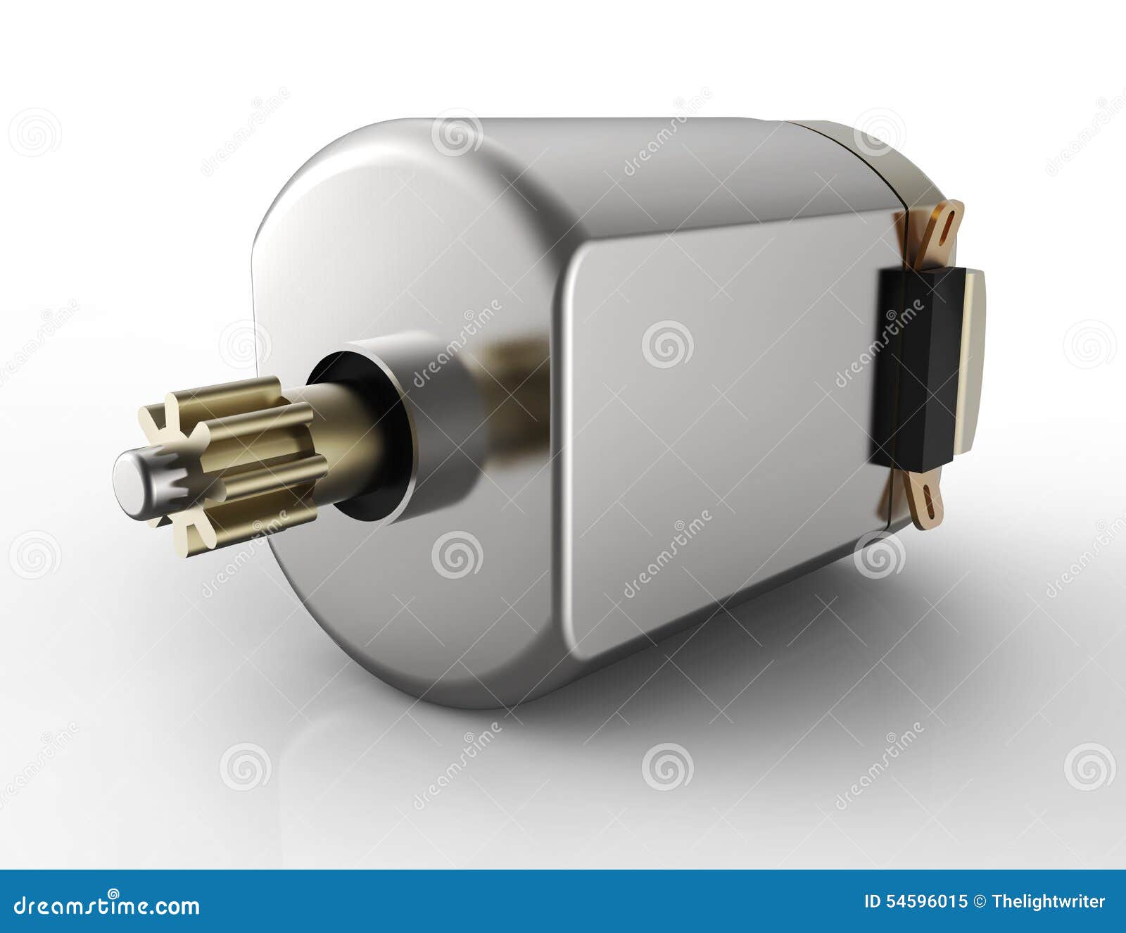 Dc Electric Motor with Gear Isolated on White Stock Illustration ...