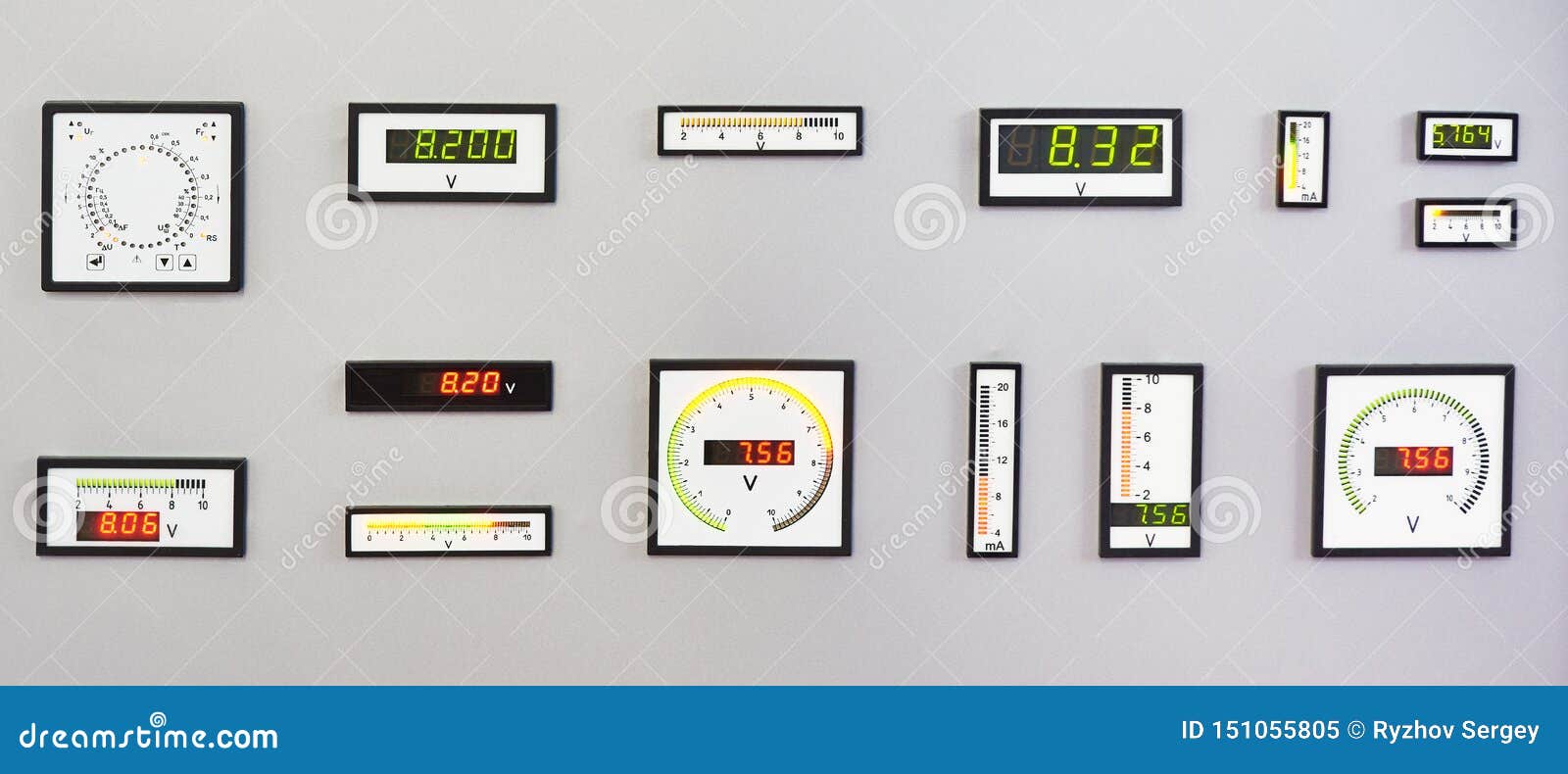 DC Electrical Measuring Instruments Stock Image - Image of current ...