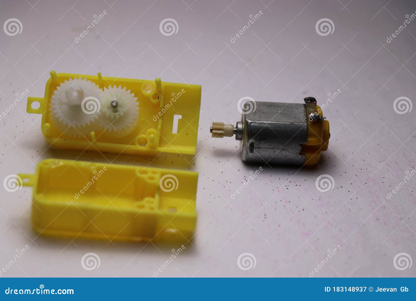 DC Gear Motor Disassembled with Gears Visible Stock Image - Image of ...