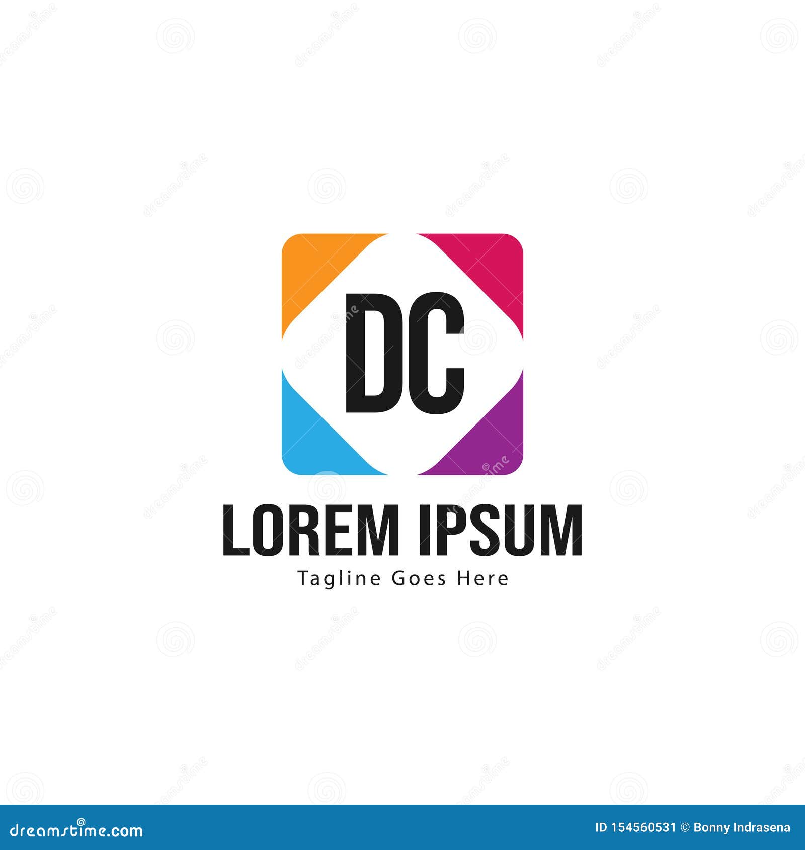 DC Letter Logo Design. Creative Modern DC Letters Icon Illustration ...