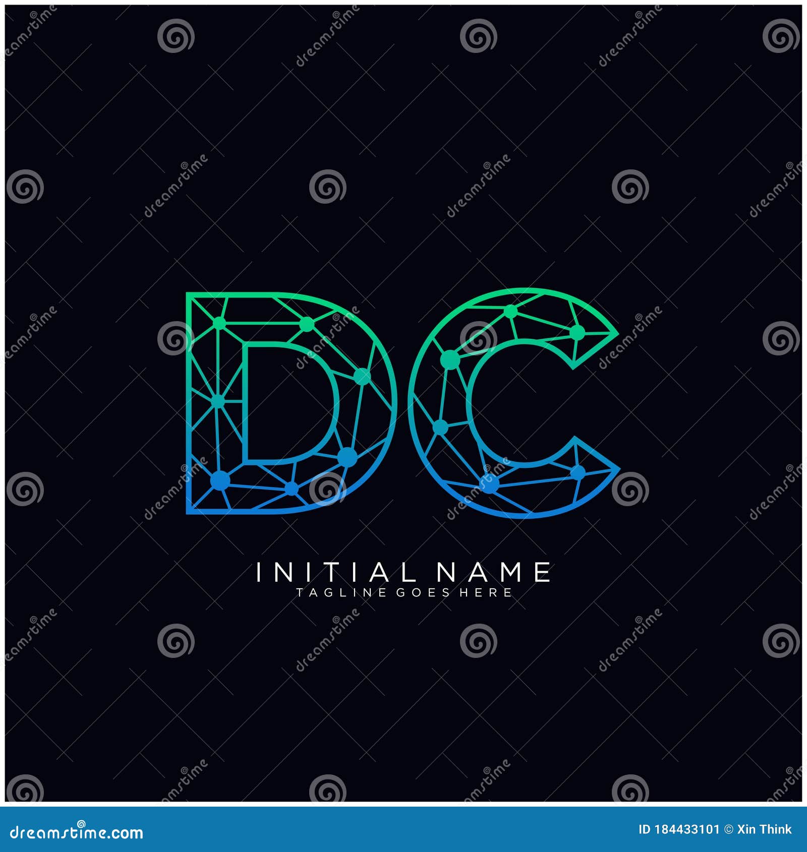 DC Letter Logo Icon Design Template Elements Stock Vector ...