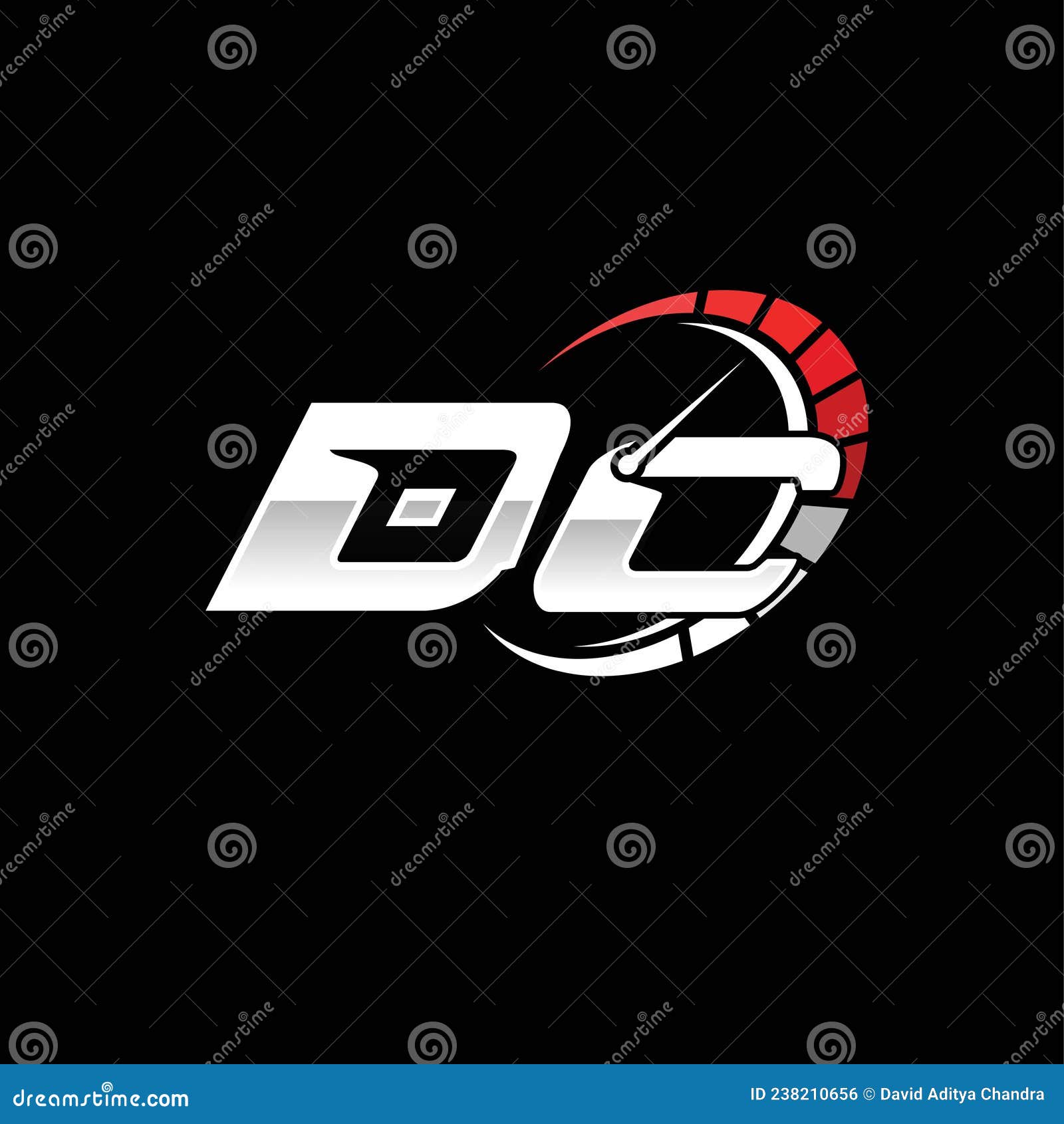 DC Logo Letter Speed Meter Racing Style Stock Vector - Illustration of ...