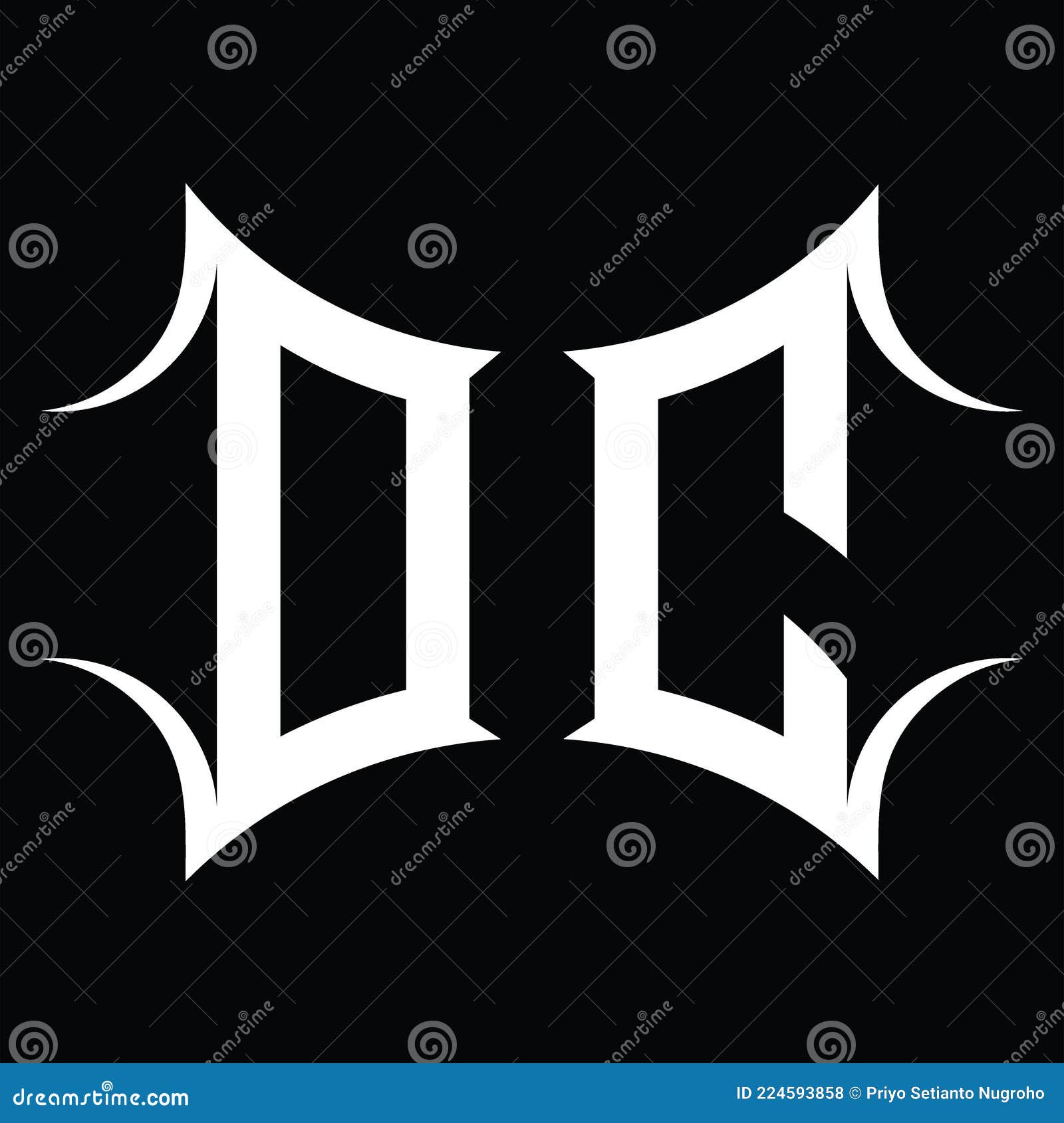 DC Logo Monogram with Abstract Shape Design Template Stock Vector ...