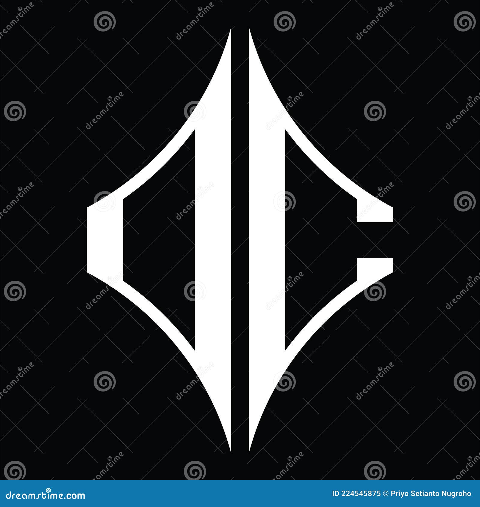 DC Logo Monogram with Diamond Shape Design Template Stock Vector ...