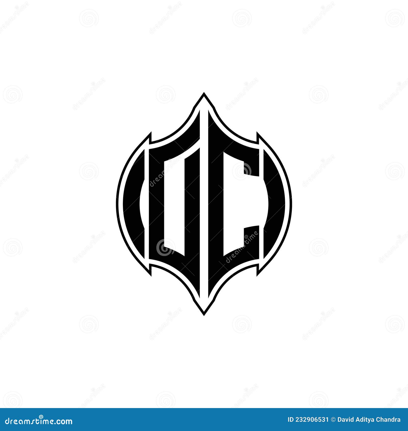 DC Logo Monogram Geometric Shield Shape Style Stock Vector ...