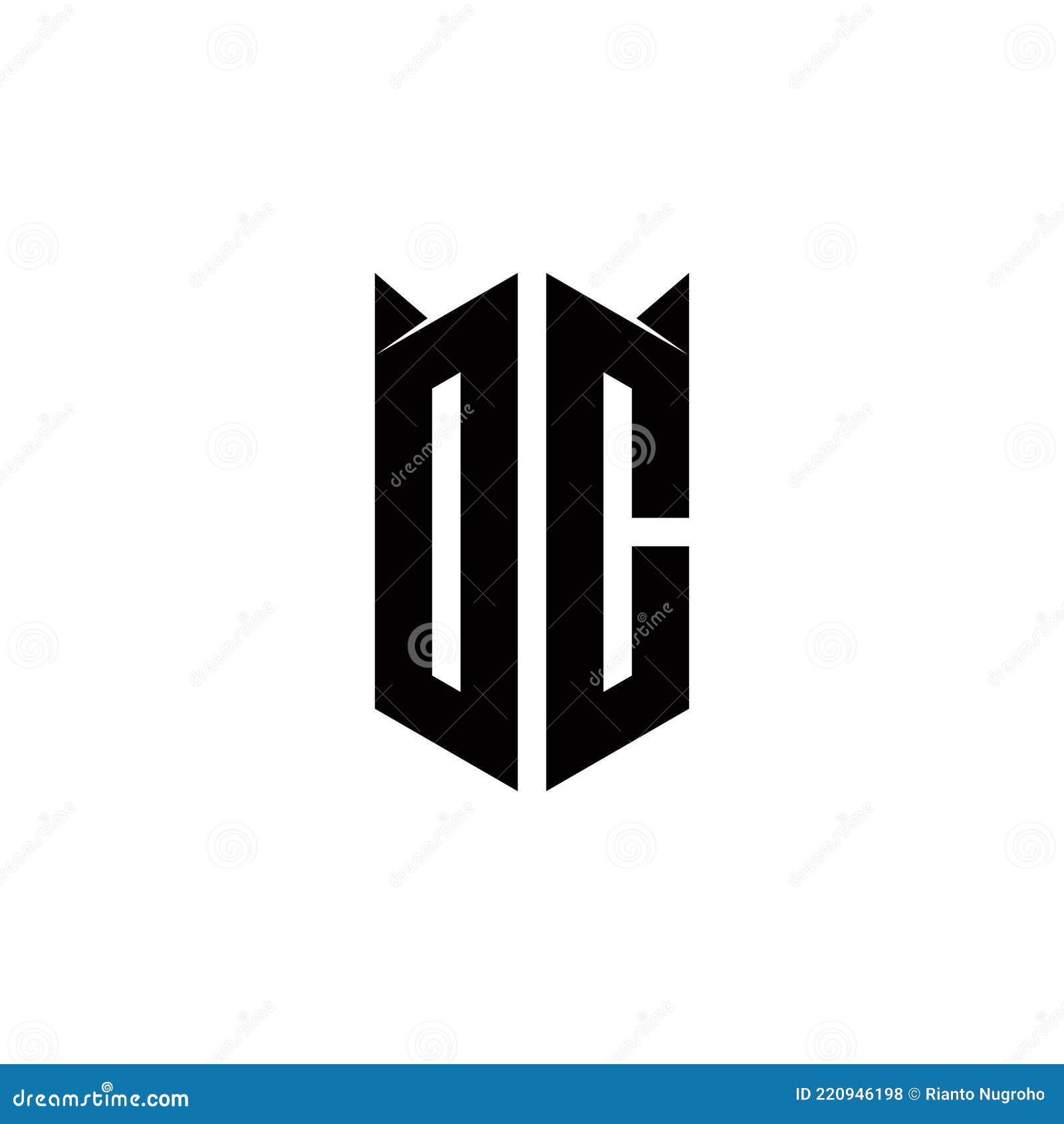 DC Logo Monogram with Shield Shape Designs Template Stock Vector ...