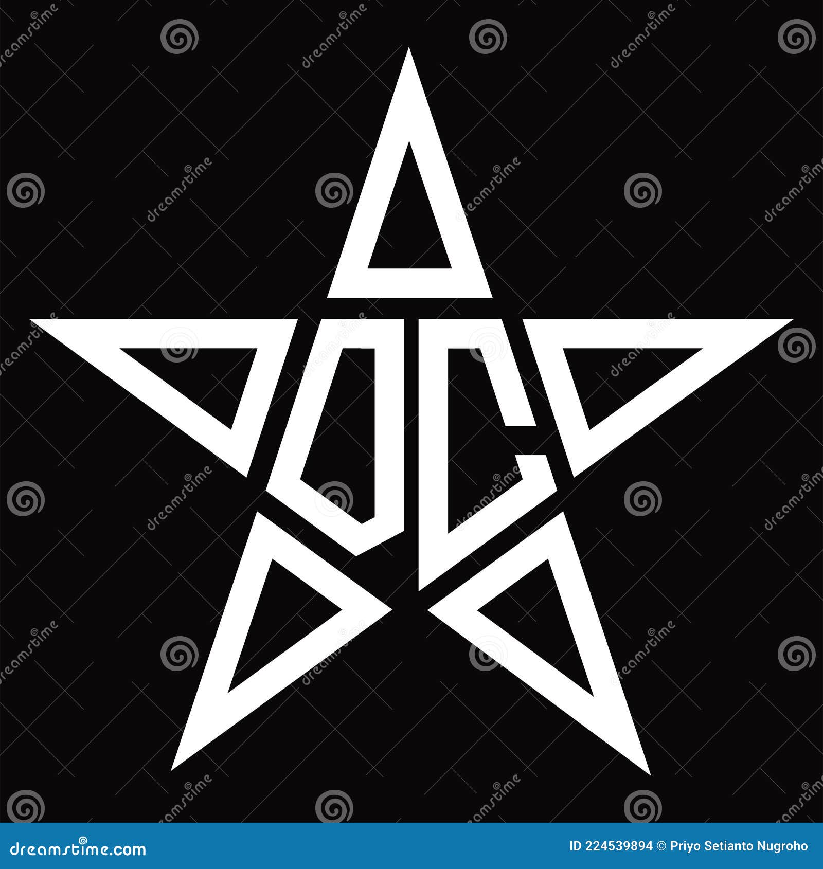 DC Logo Monogram with Star Shape Design Template Stock Vector ...