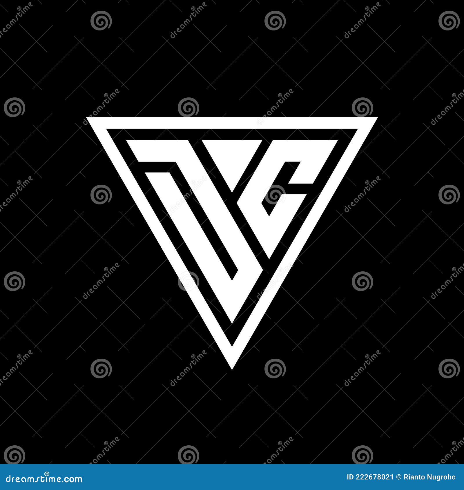 DC Logo Monogram with Triangle Shape Designs Template Stock Vector ...