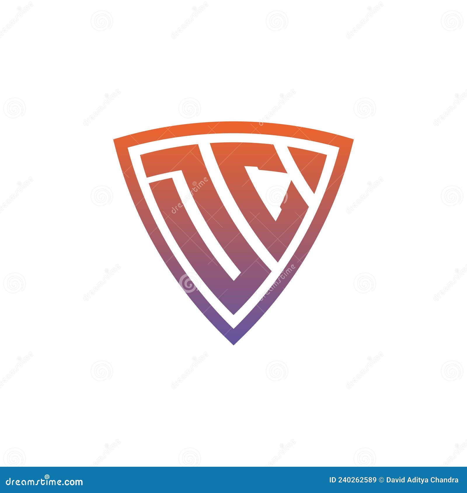 DC Logo Shield Monogram Gradient Style Design Stock Vector ...