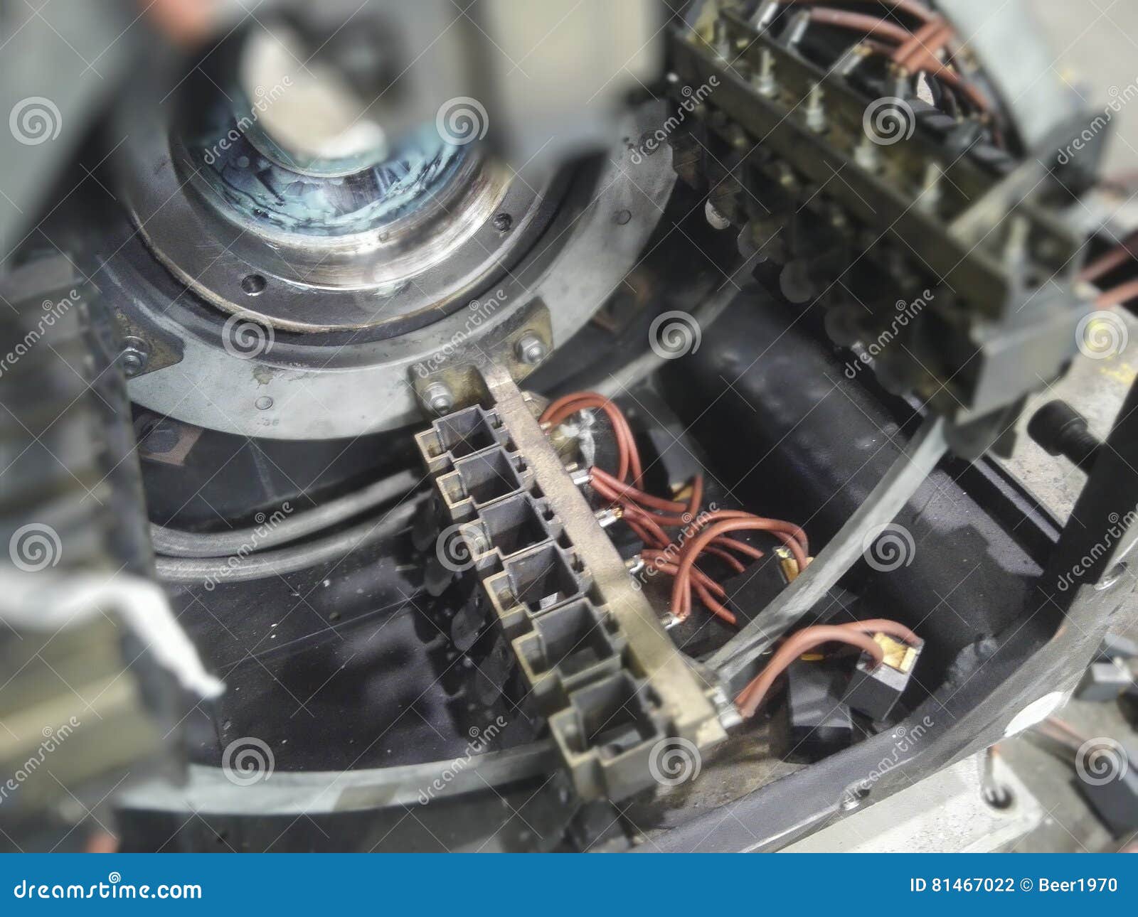 Dc motor brush frame stock photo. Image of conductive - 81467022