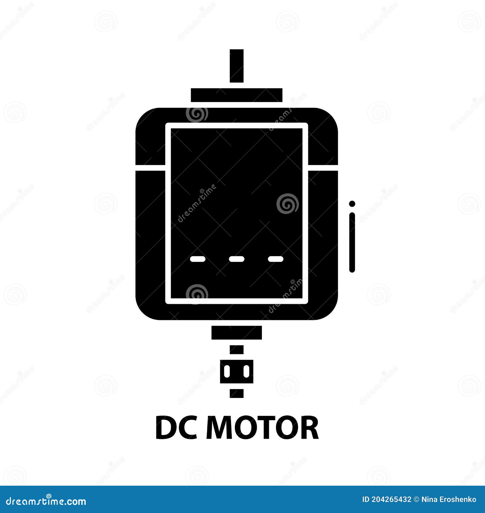 Dc Motor Icon, Black Vector Sign with Editable Strokes, Concept ...