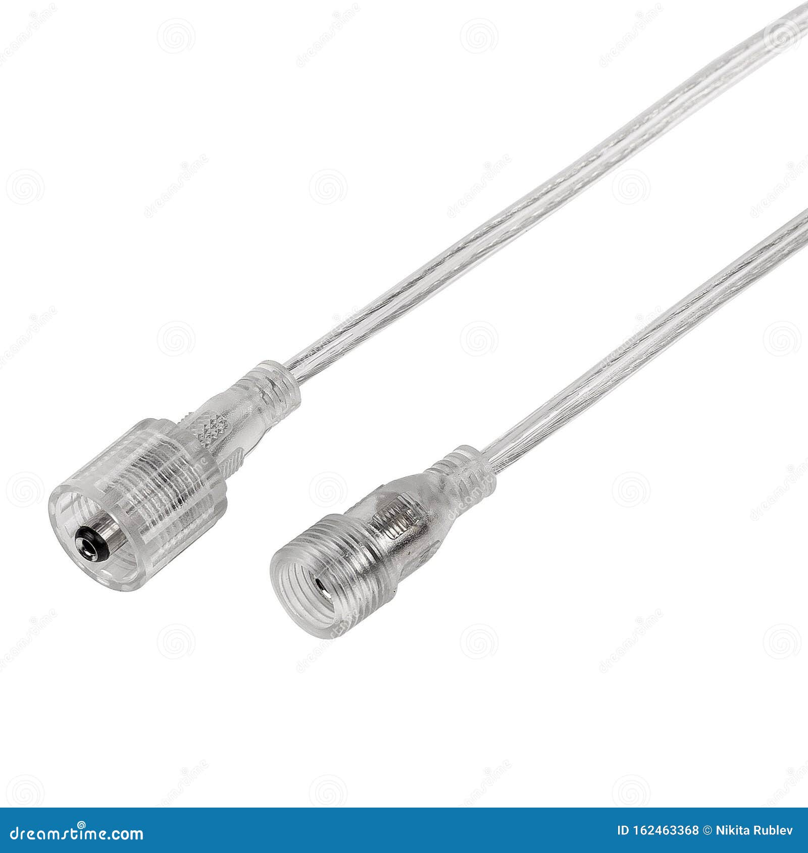 DC Power Connector Plug for LED Isolated on White Stock Photo - Image ...