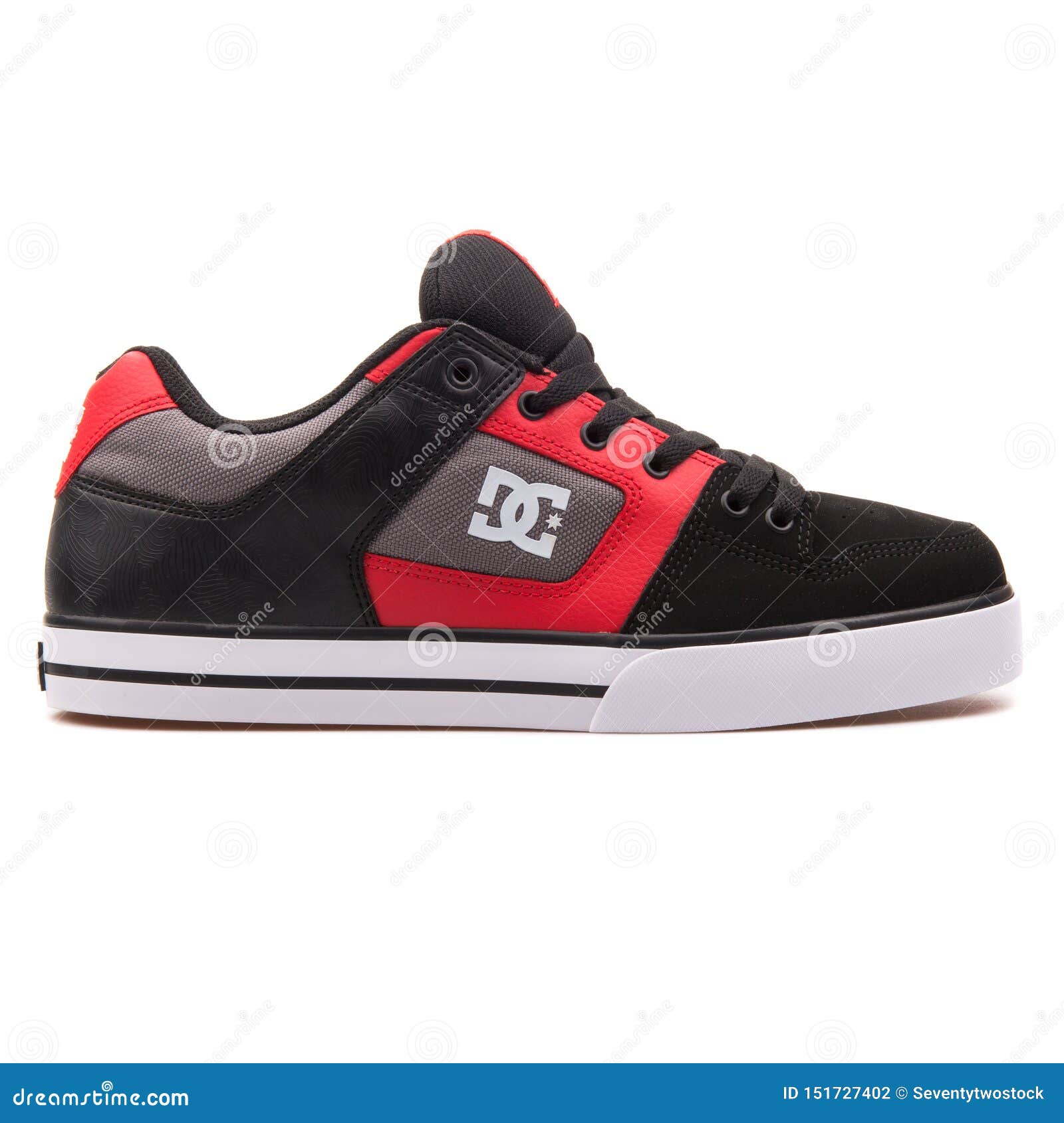 DC Pure Black and Red Sneaker Editorial Photography - Image of shoe ...