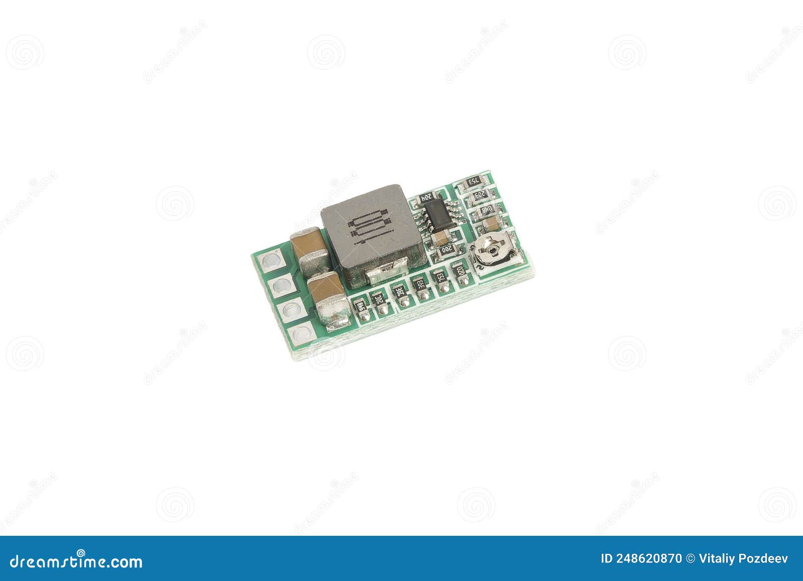 DC Step-down Transformer Module Isolated on White Background Stock ...