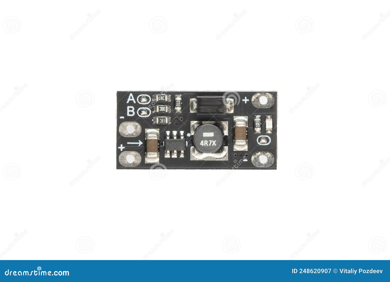 DC Step-down Transformer Module Isolated on White Background Stock ...