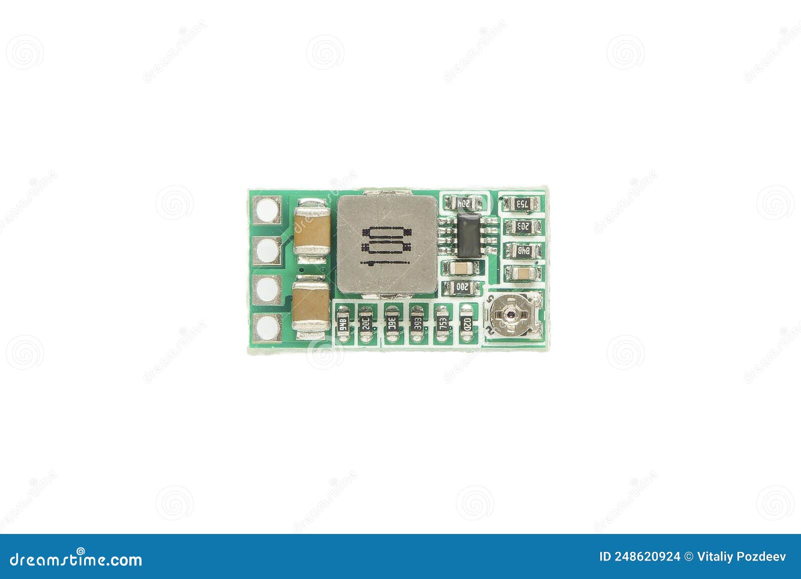 DC Step-down Transformer Module Isolated on White Background Stock ...