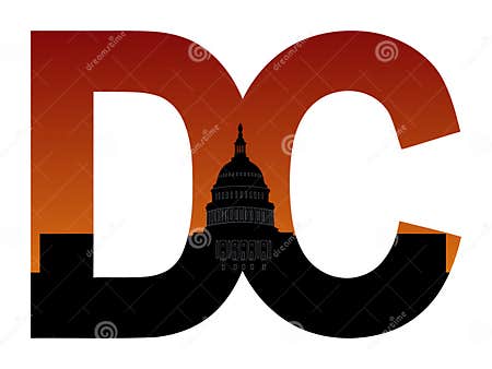 DC with US Capitol Building Stock Vector - Illustration of colourful ...