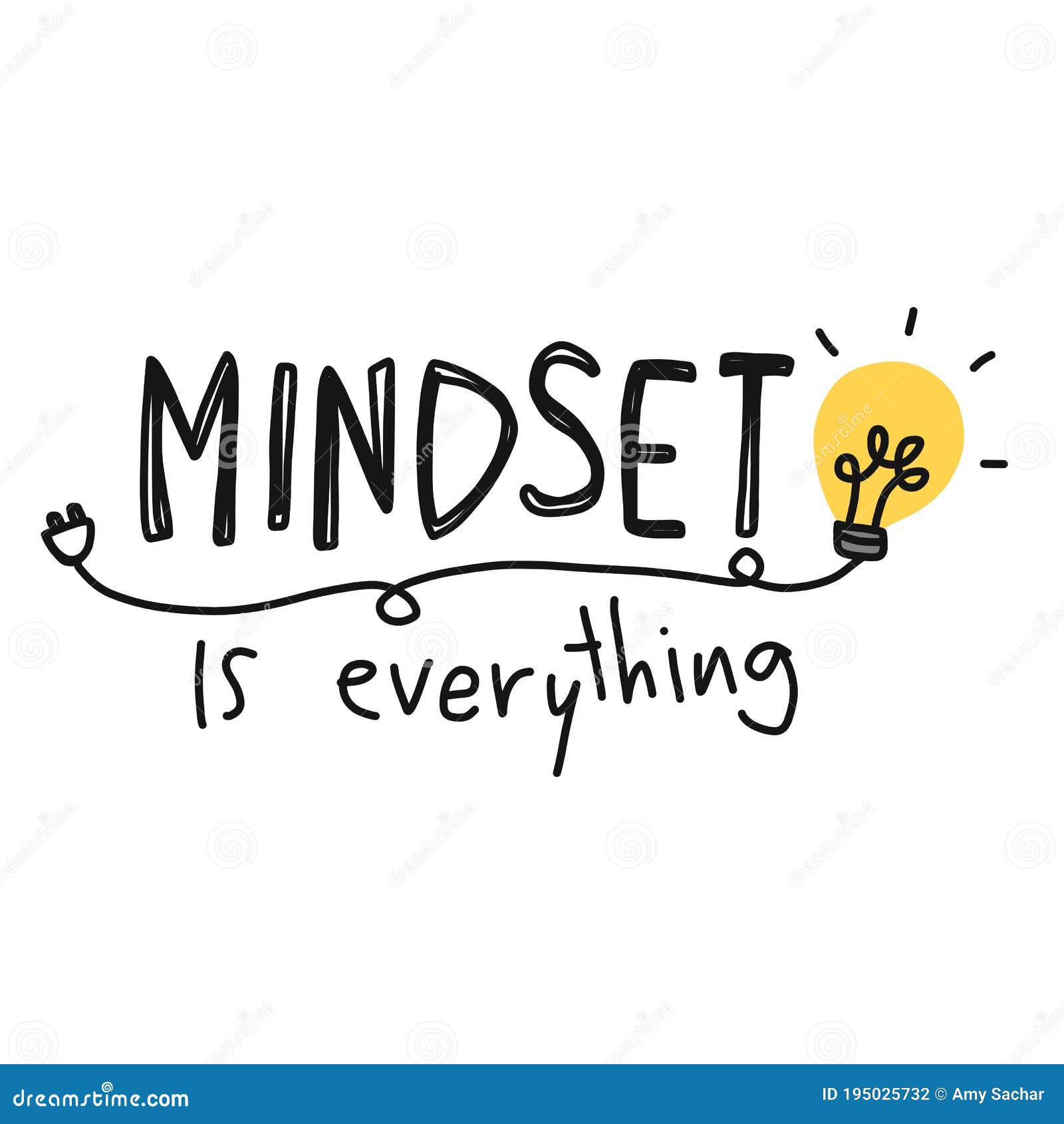 Mindset Is Everything. Motivational Quote About Fixed And Growth Mind ...