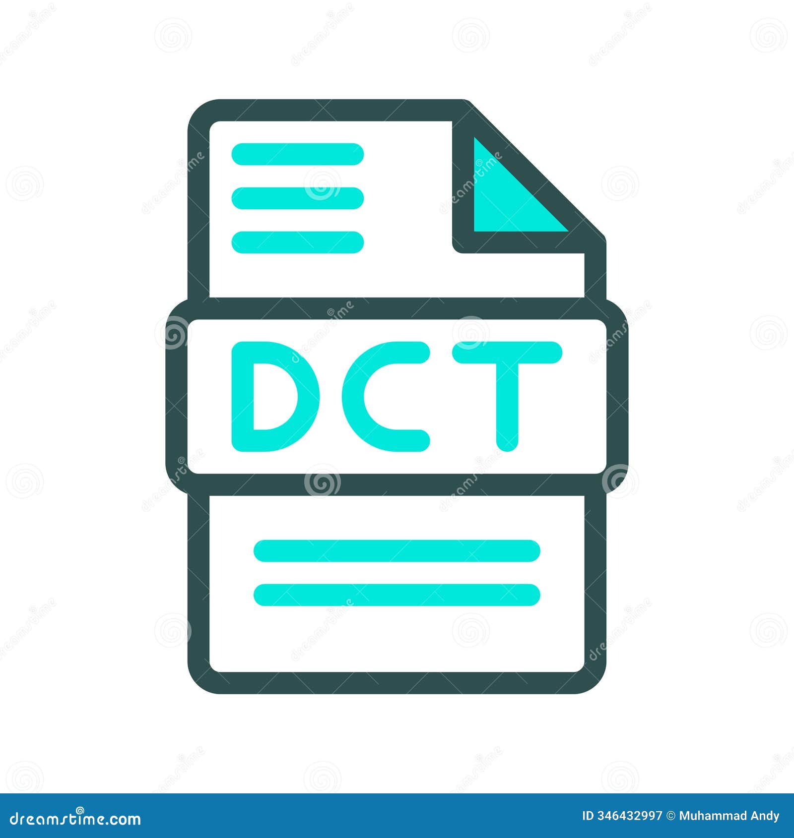 Dct Audio Format Symbol With Sleek Colored Outline Cartoon Vector ...
