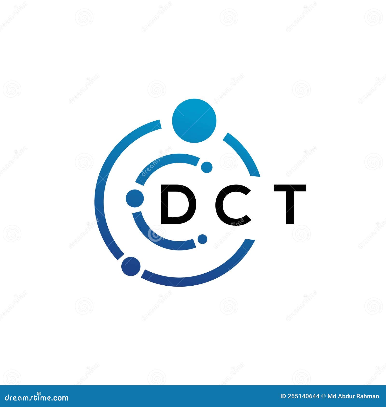 DCT Letter Logo Design on White Background. DCT Creative Initials ...