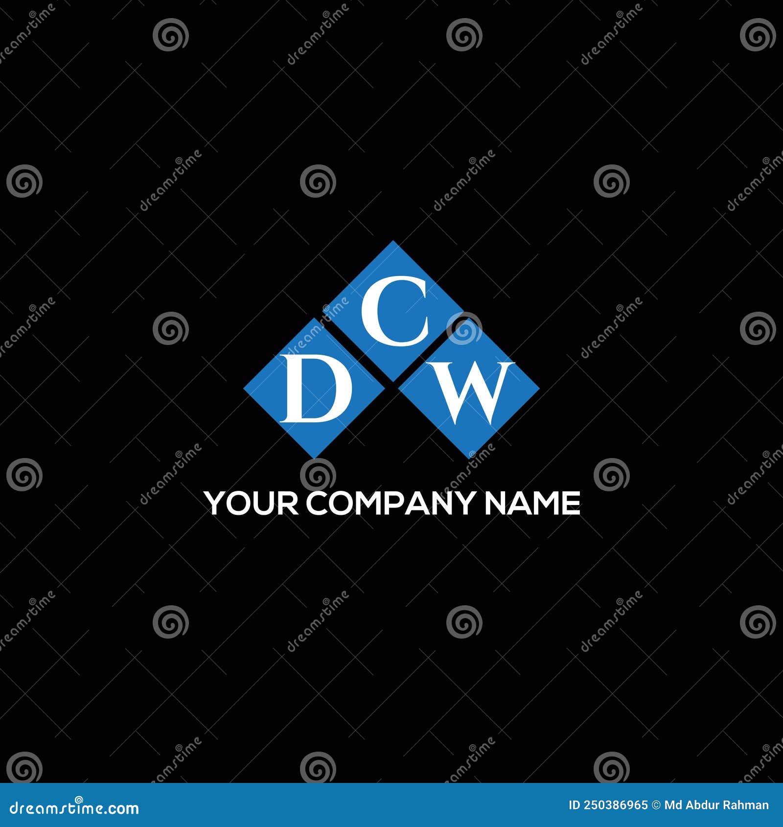 DCW Letter Logo Design On BLACK Background. DCW Creative Initials ...