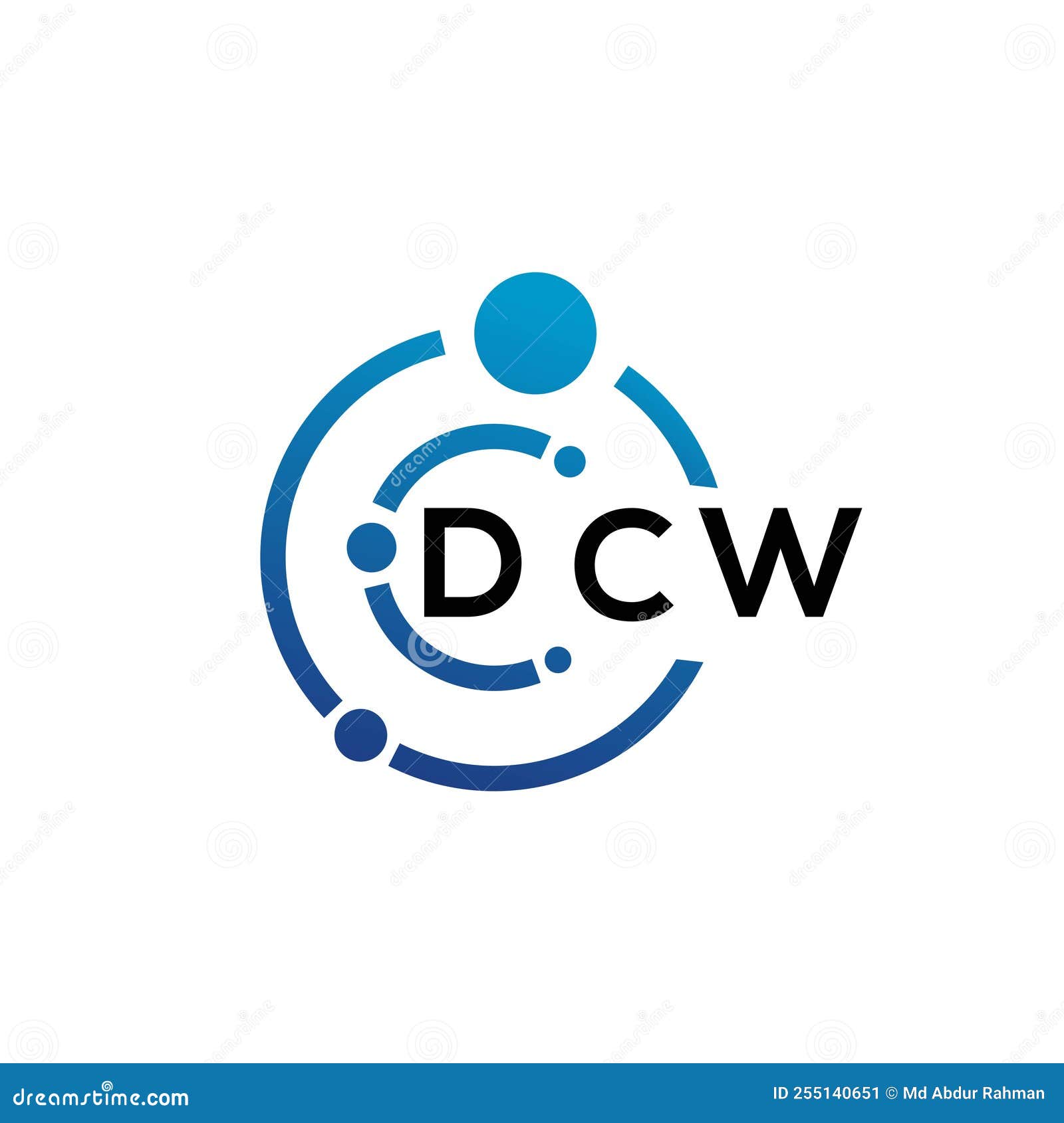 DCW Letter Logo Design On White Background. DCW Creative Initials ...
