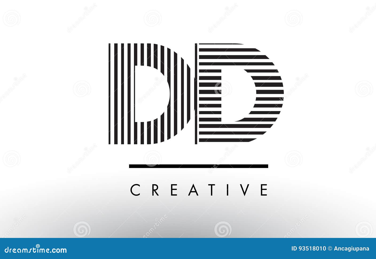 Dd D D Black And White Lines Letter Logo Design Stock Vector Illustration Of Trendy Business