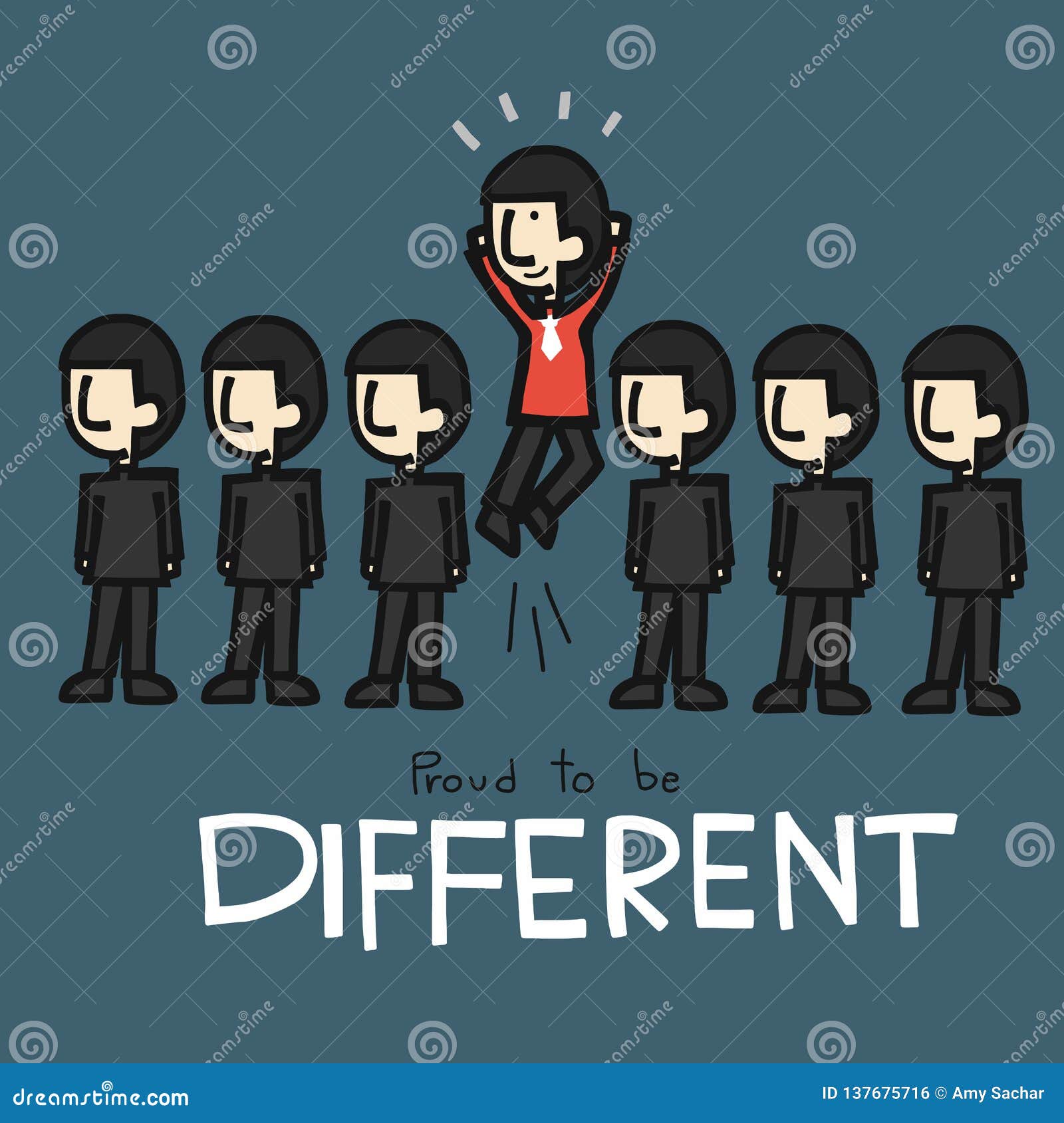 Proud To Be Different People Cartoon Illustration, Business Concept ...