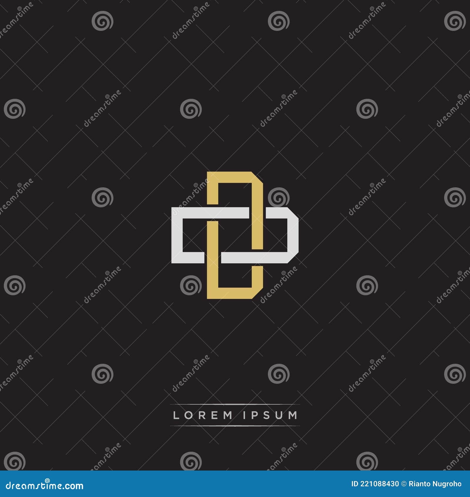 DD Initial Letter Overlapping Interlock Logo Monogram Line Art Style ...