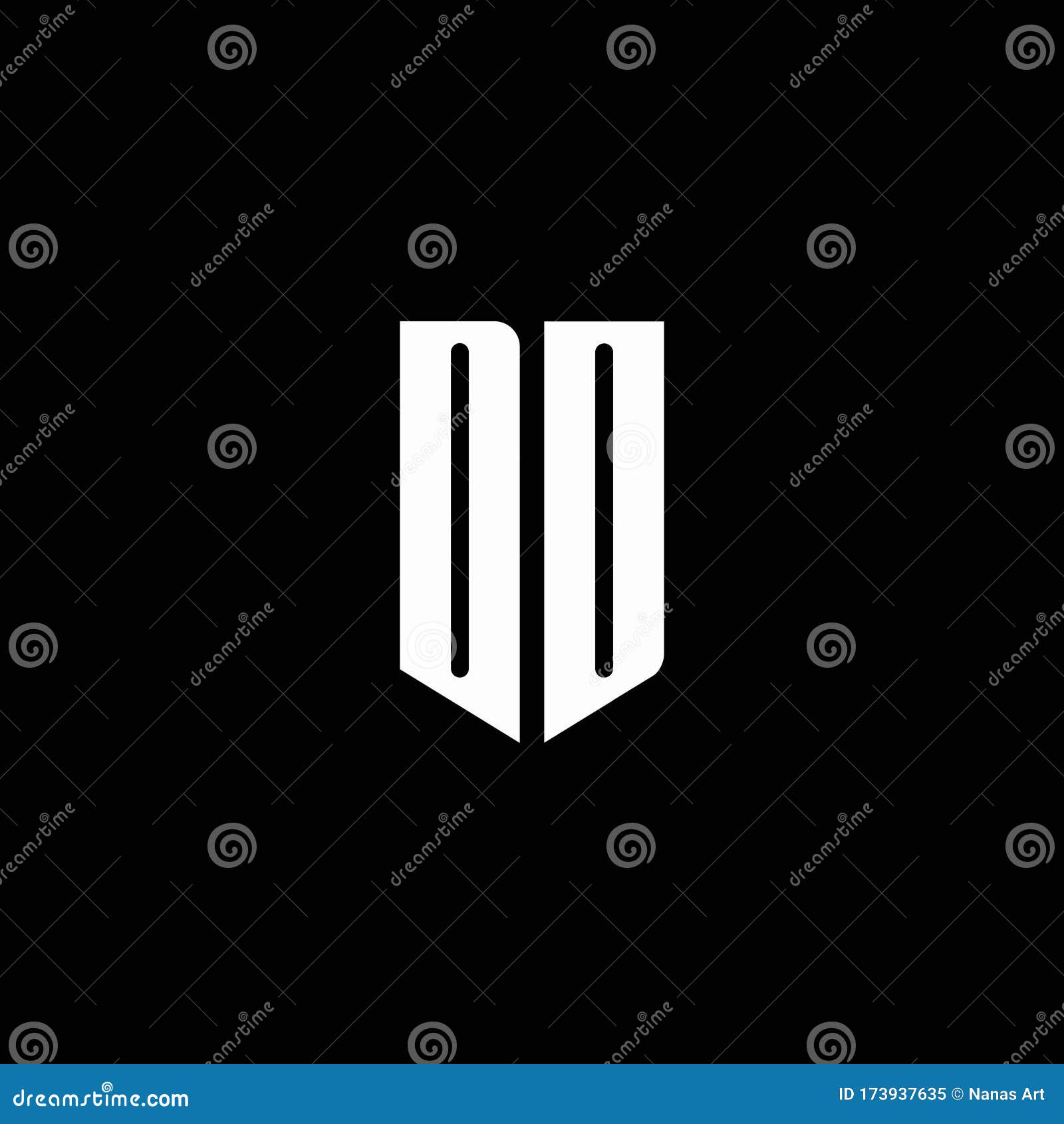 DD Logo Monogram with Emblem Style Isolated on Black Background Stock ...