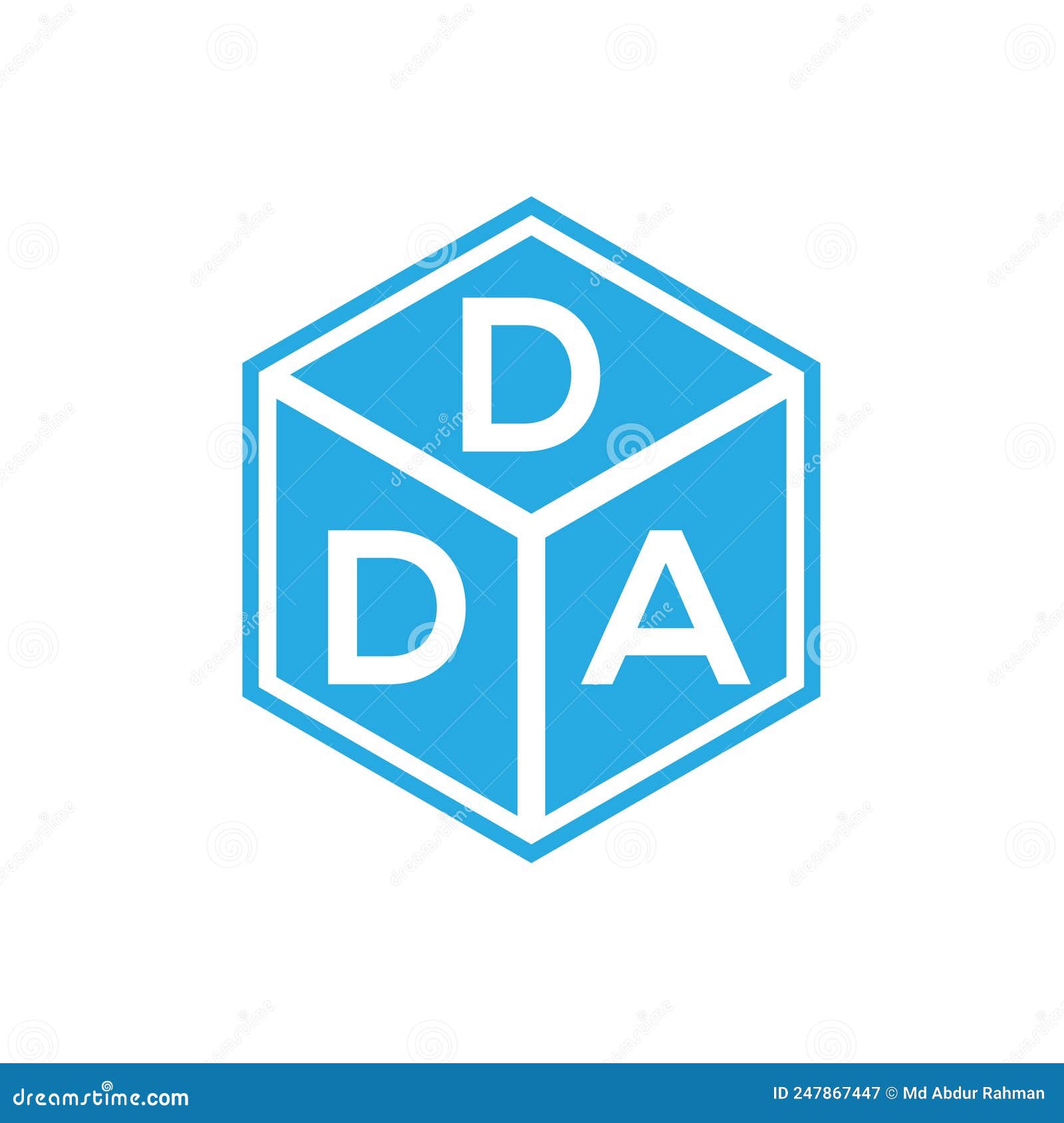 DDA Letter Logo Design on Black Background. DDA Creative Initials ...