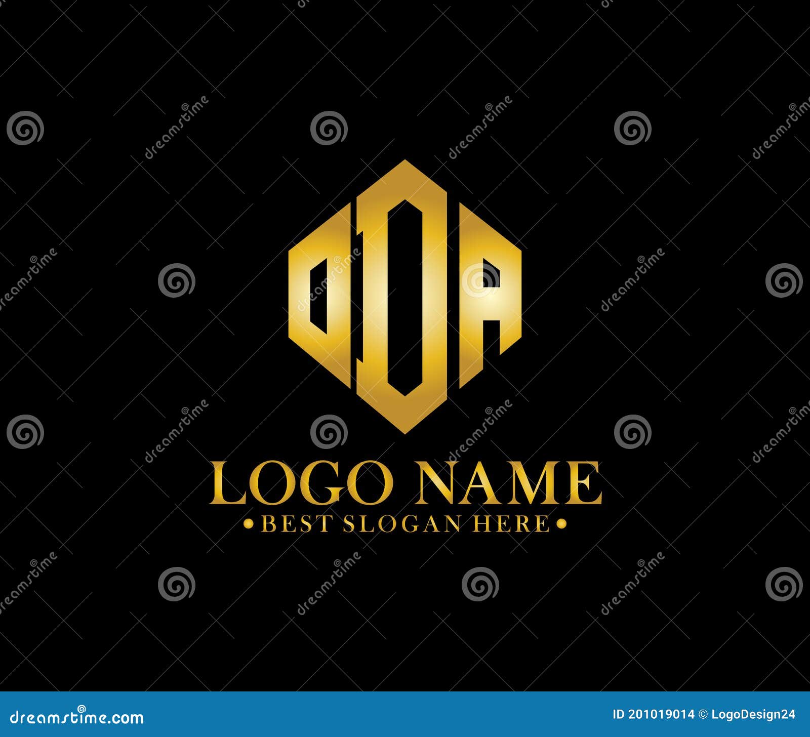 DDA or ODA Diamond Alphabet Logo Design Concept Stock Vector ...