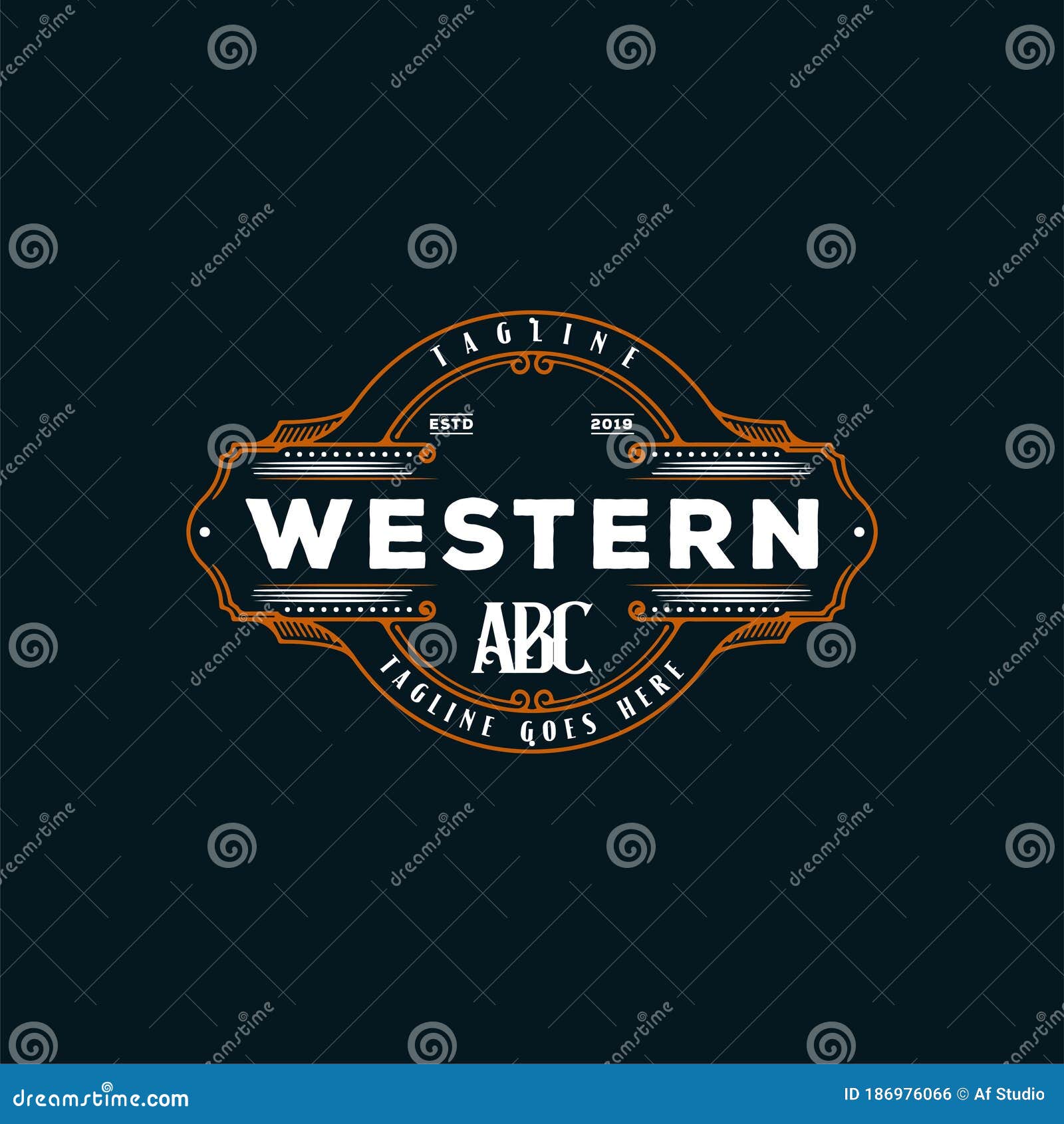 Vintage Country Emblem Typography for Western Stock Vector ...
