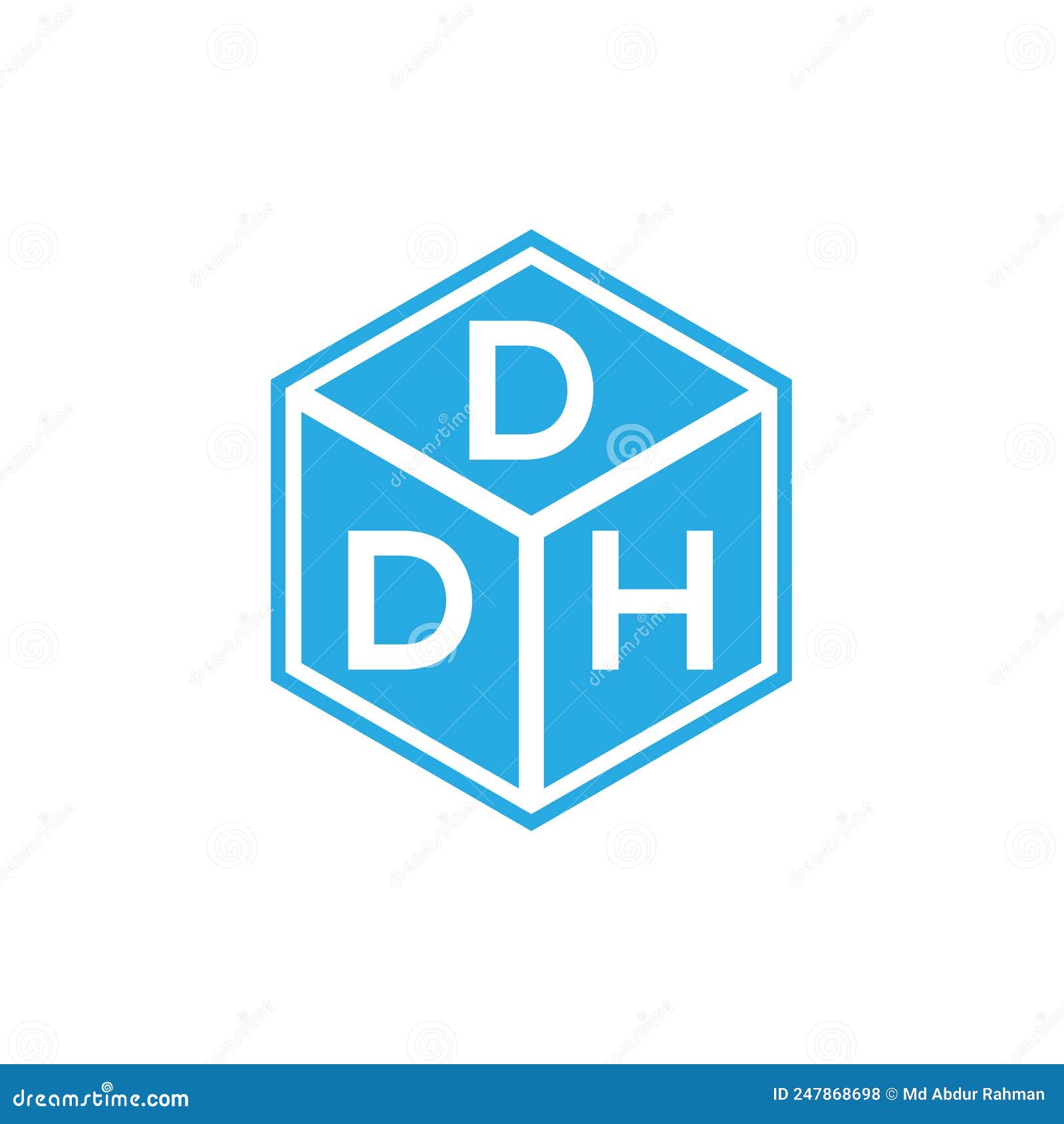 DDH Letter Logo Design on Black Background. DDH Creative Initials ...
