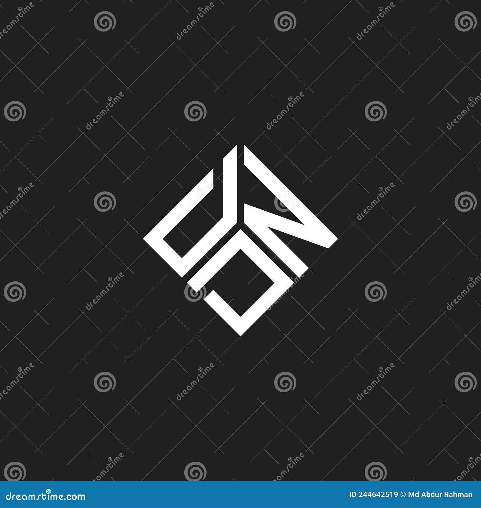 DDN Letter Logo Design on Black Background. DDN Creative Initials ...