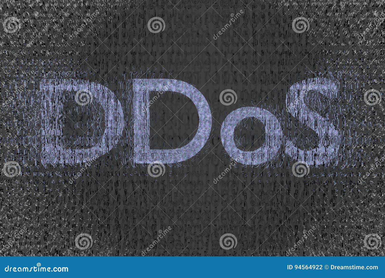 Ddos Attack in Binary Cloud 3d Render Background Stock Illustration ...