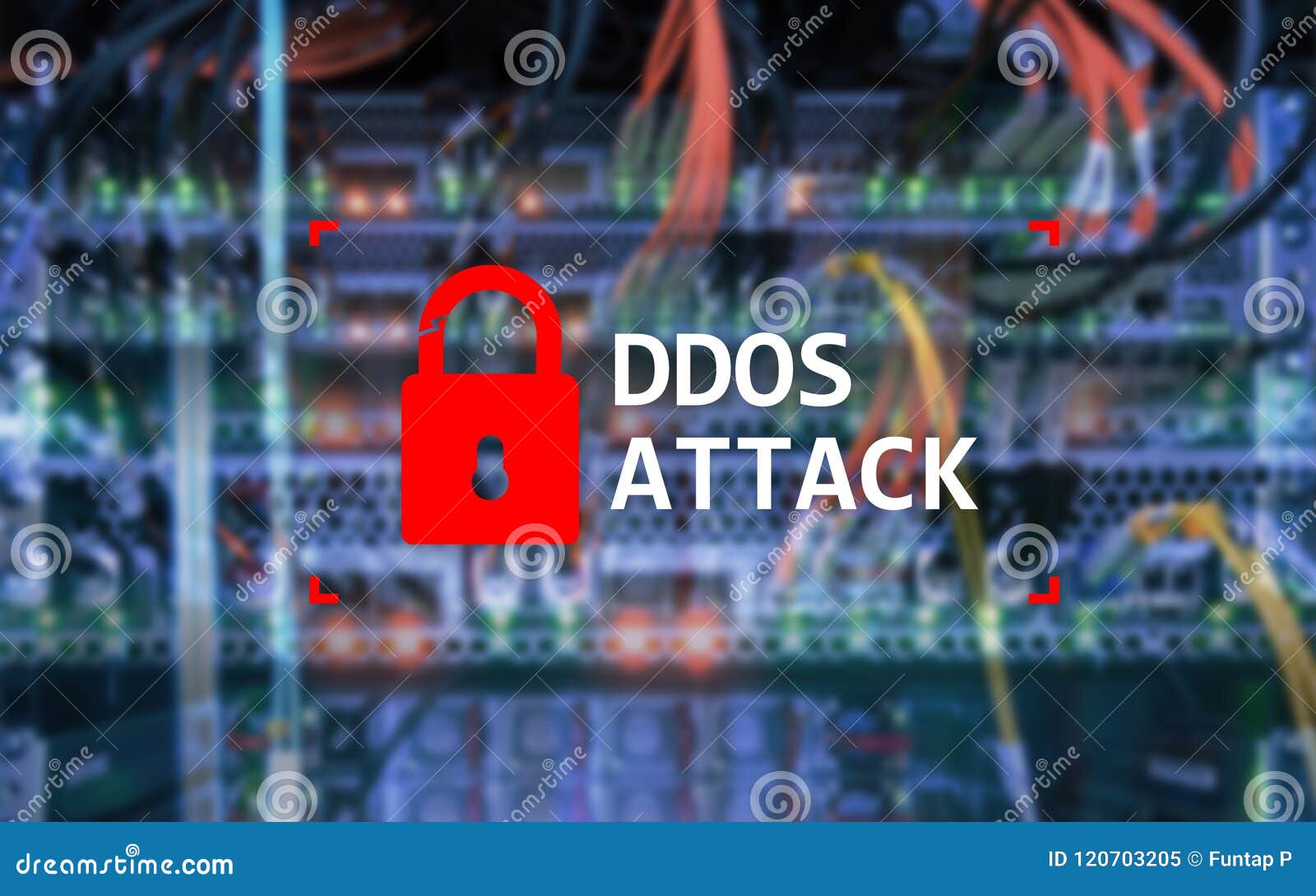 DDOS Attack, Cyber Protection. Virus Detect Stock Image - Image of ...