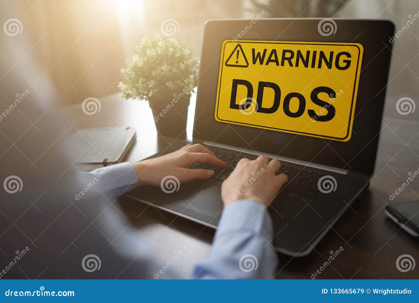 DDoS Attack Detection Message. Virus and Hacking. Cyber Security and ...