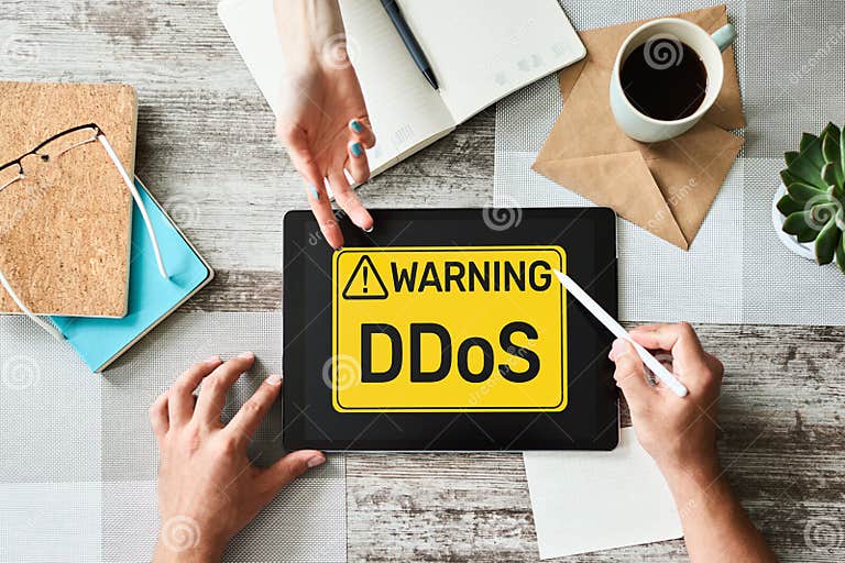 DDoS Attack Detection Message. Virus and Hacking. Cyber Security and ...
