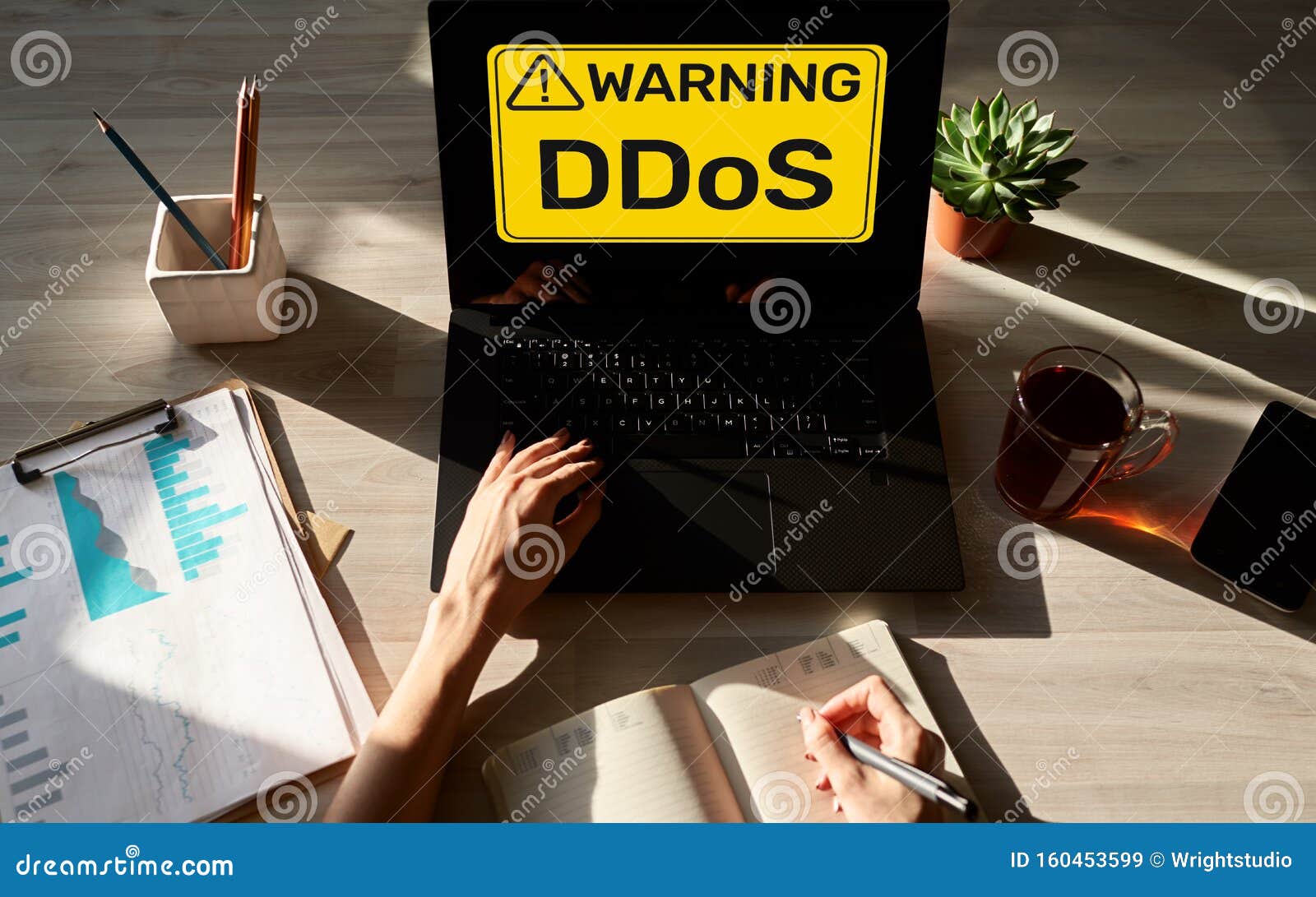 DDoS Attack Detection Message. Virus and Hacking. Cyber Security and ...
