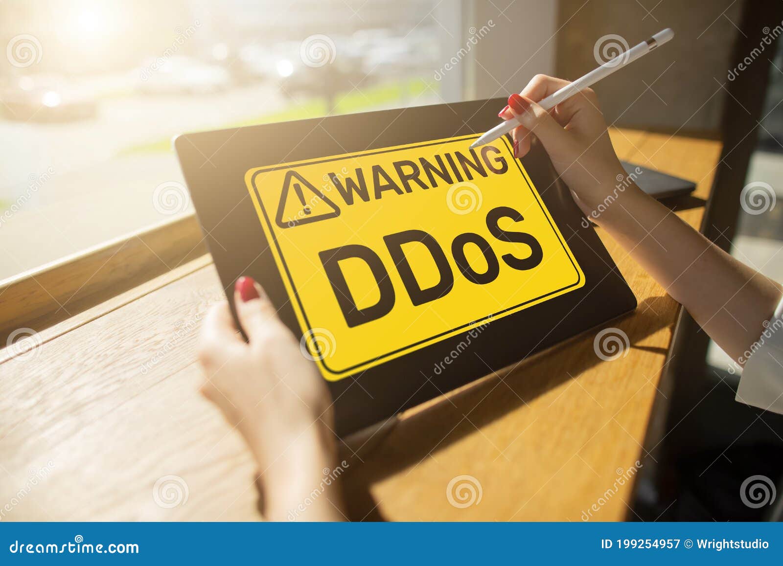 DDoS Attack Detection Message. Virus and Hacking. Cyber Security and ...