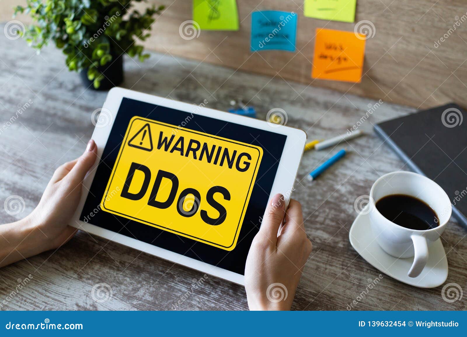 DDoS Attack Detection Message. Virus and Hacking. Cyber Security and ...