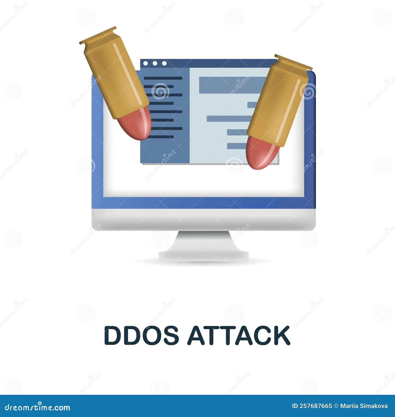 Ddos Attack Icon 3d Illustration From Cybercrime Collection Creative