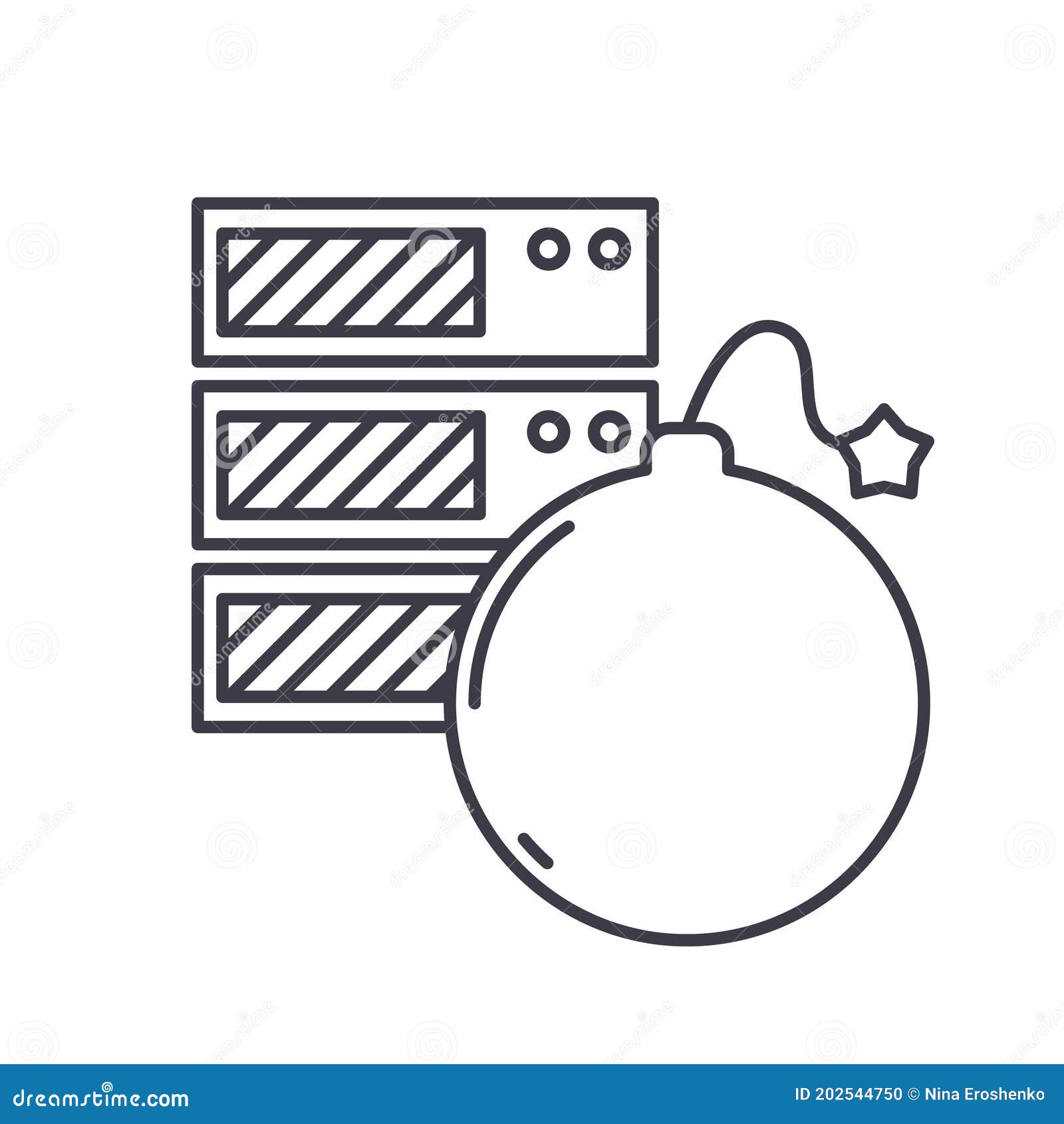 Ddos Attack Icon, Linear Isolated Illustration, Thin Line Vector, Web ...