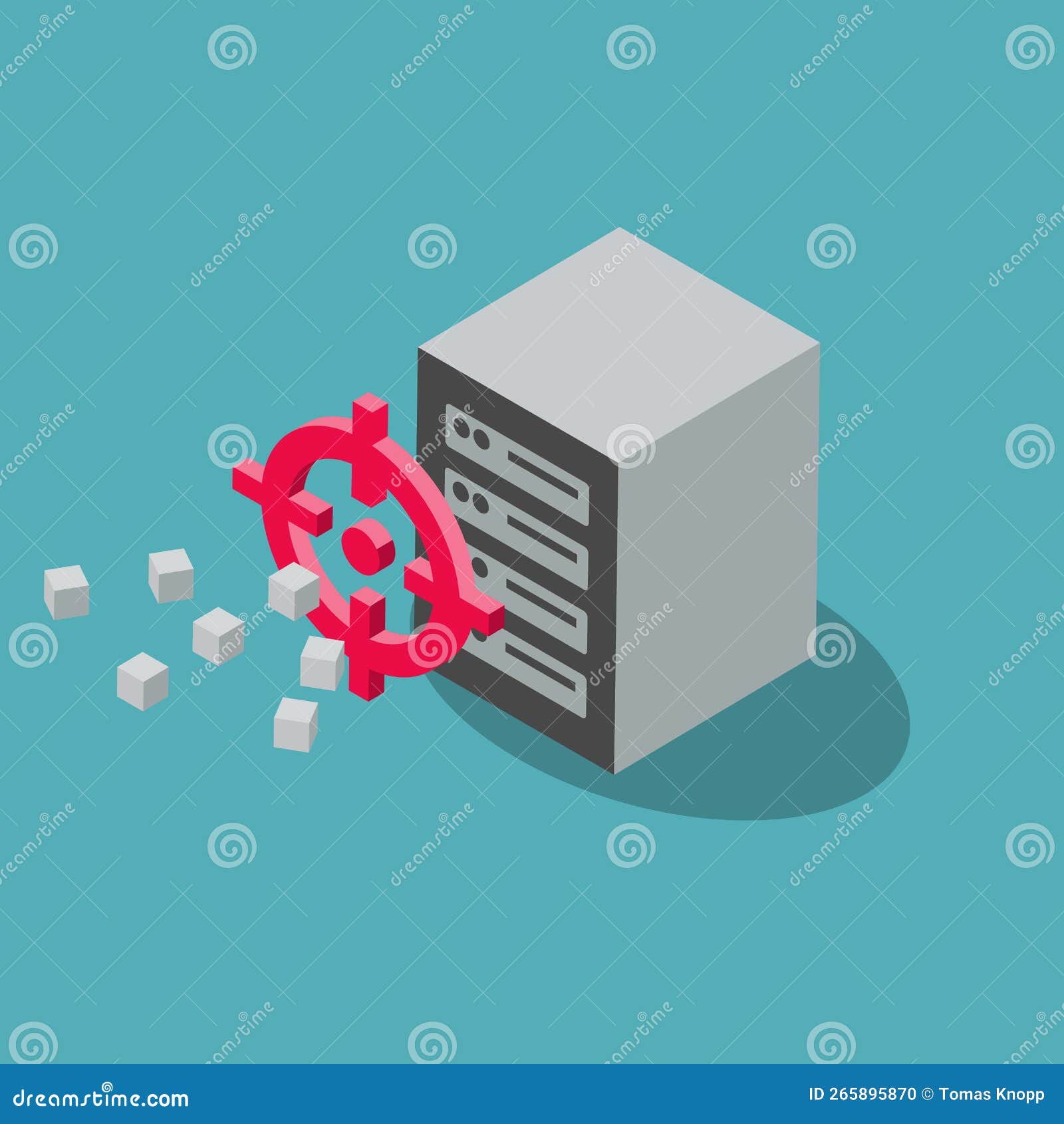 DDoS Attack Symbol With A Gunsight And A Target Server Vector ...