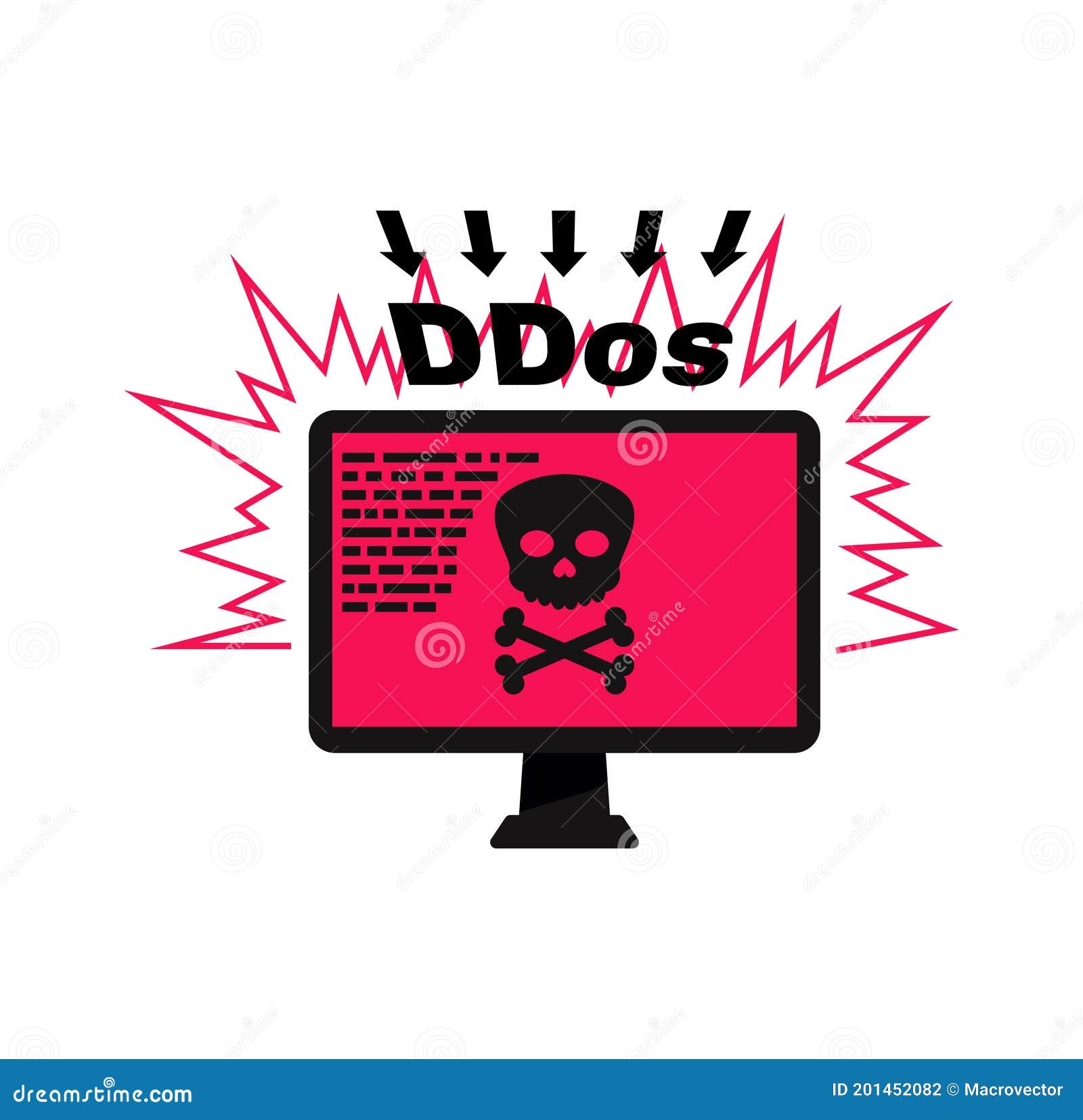 DDoS Attacked Computer Composition Stock Vector - Illustration of phone ...