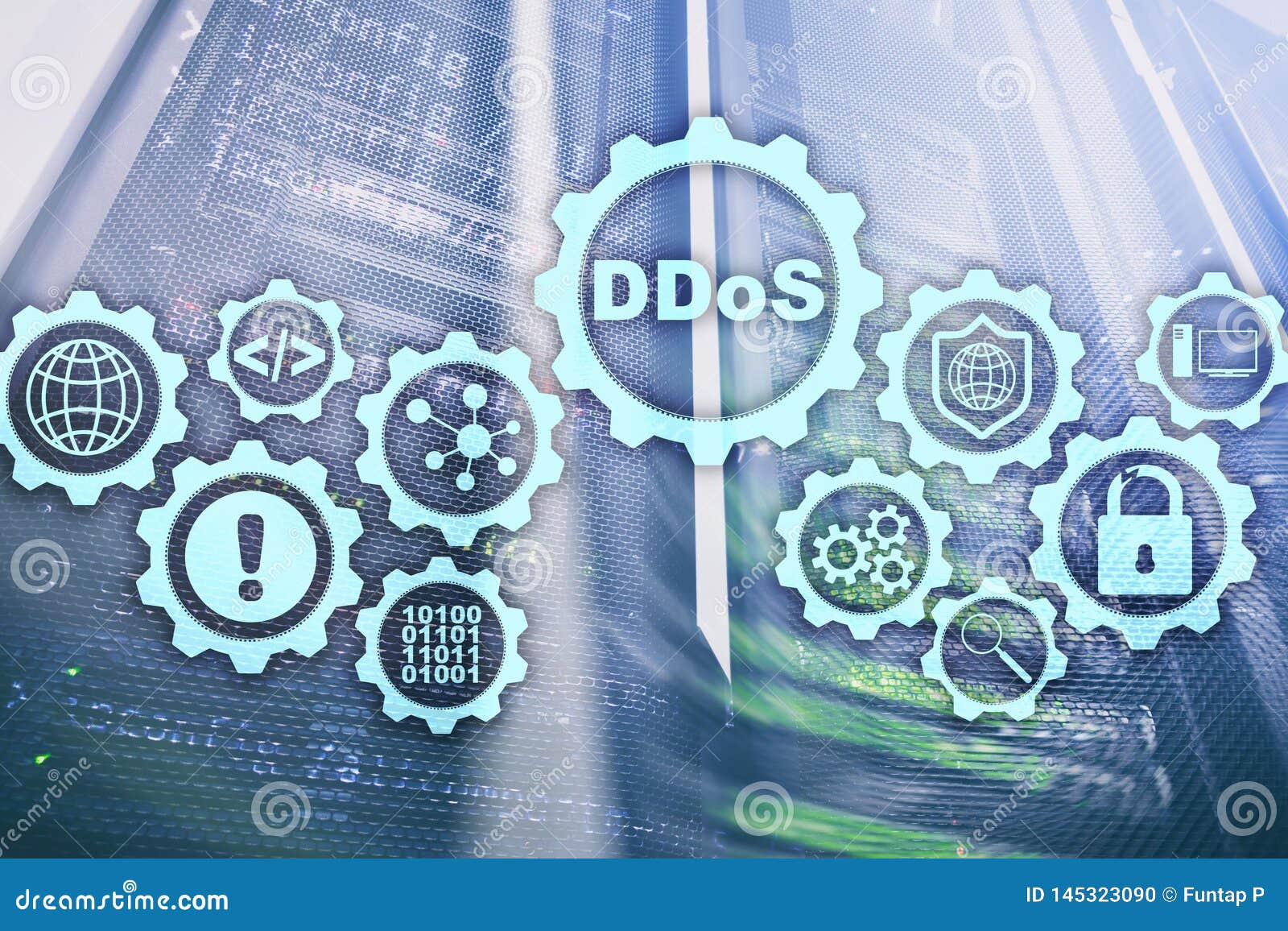 DDoS Cyber Attack. Technology, Internet and Protection Network Concept ...