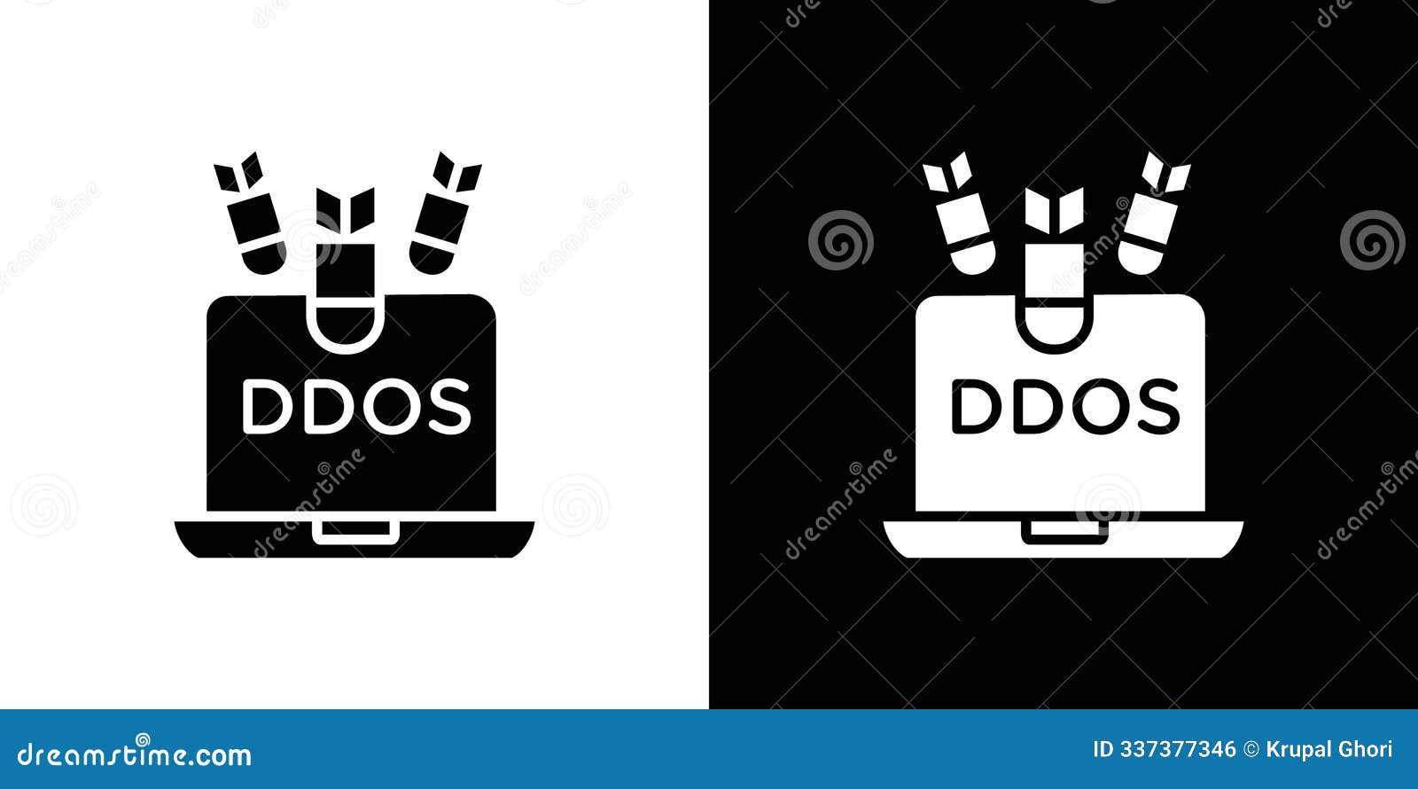 Ddos Icon Vector Illustration. Flat Outline Cartoon. Cyber Security ...