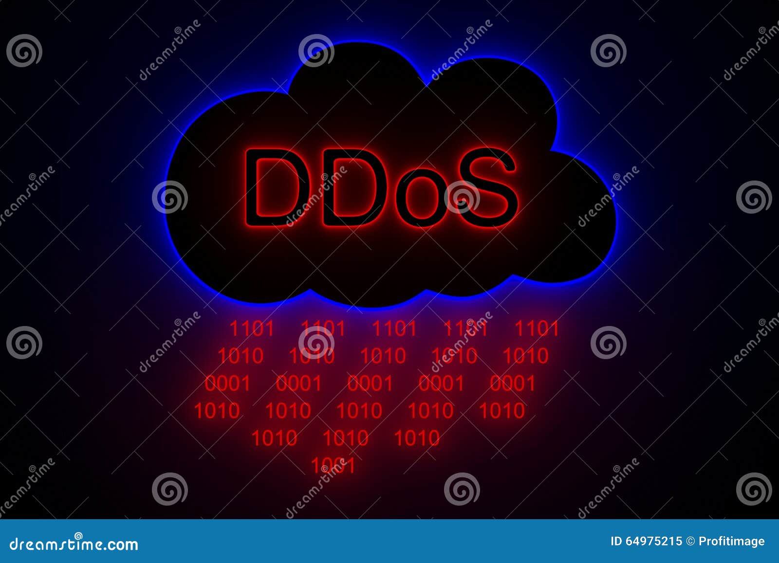Ddos neon stock illustration. Illustration of cloud, attack - 64975215