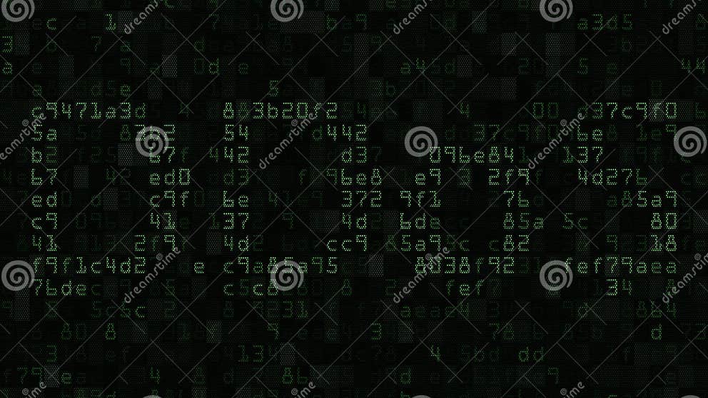 DDoS Caption on the Computer Screen Made of Text and Numeric Symbols ...